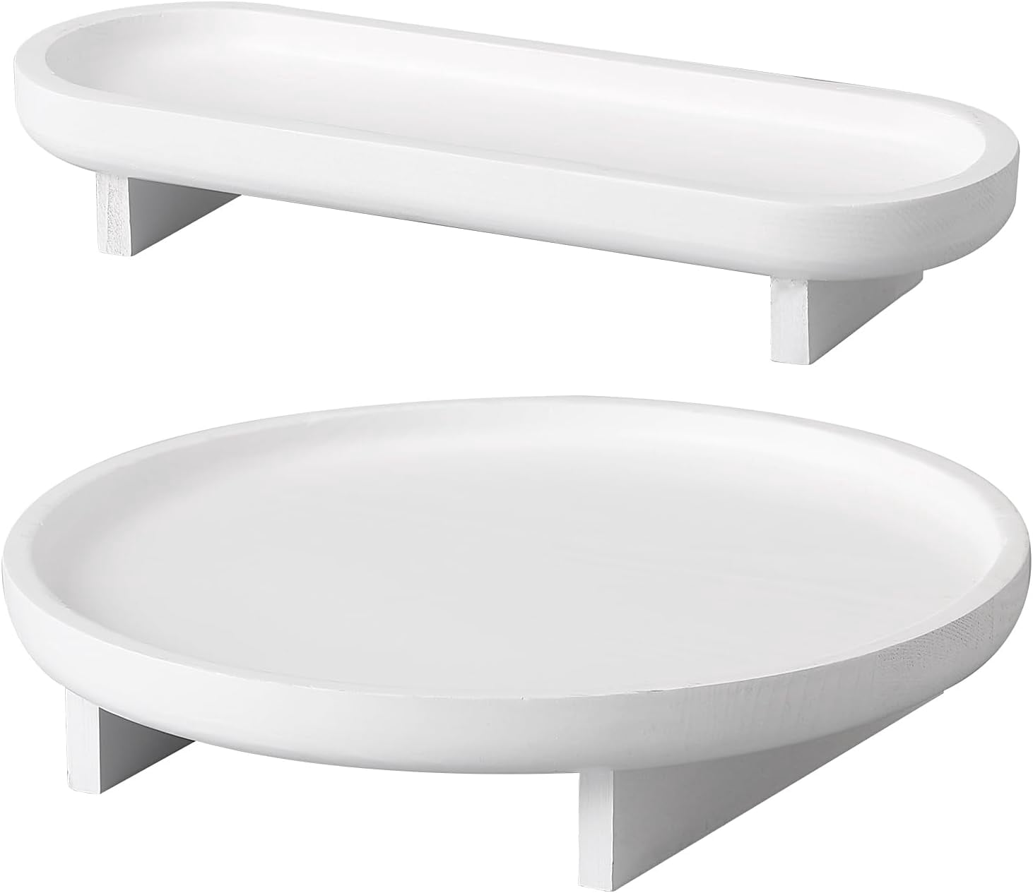 Black Decorative Trays, 2 Black Trays for Coffee Table, Black Round ...