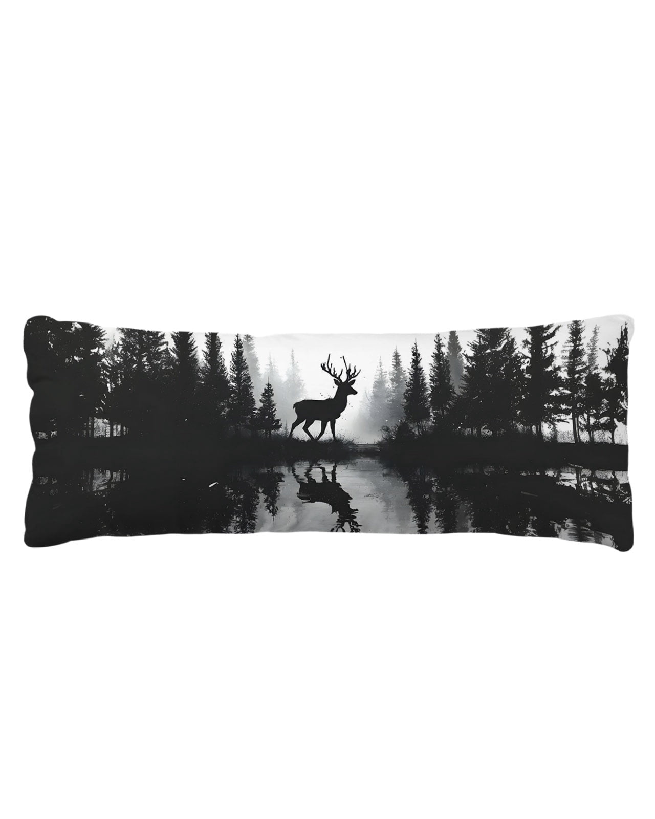 Black Deer Forest Body Pillow Cover 20 x 54 Inch Decorative Pillow ...