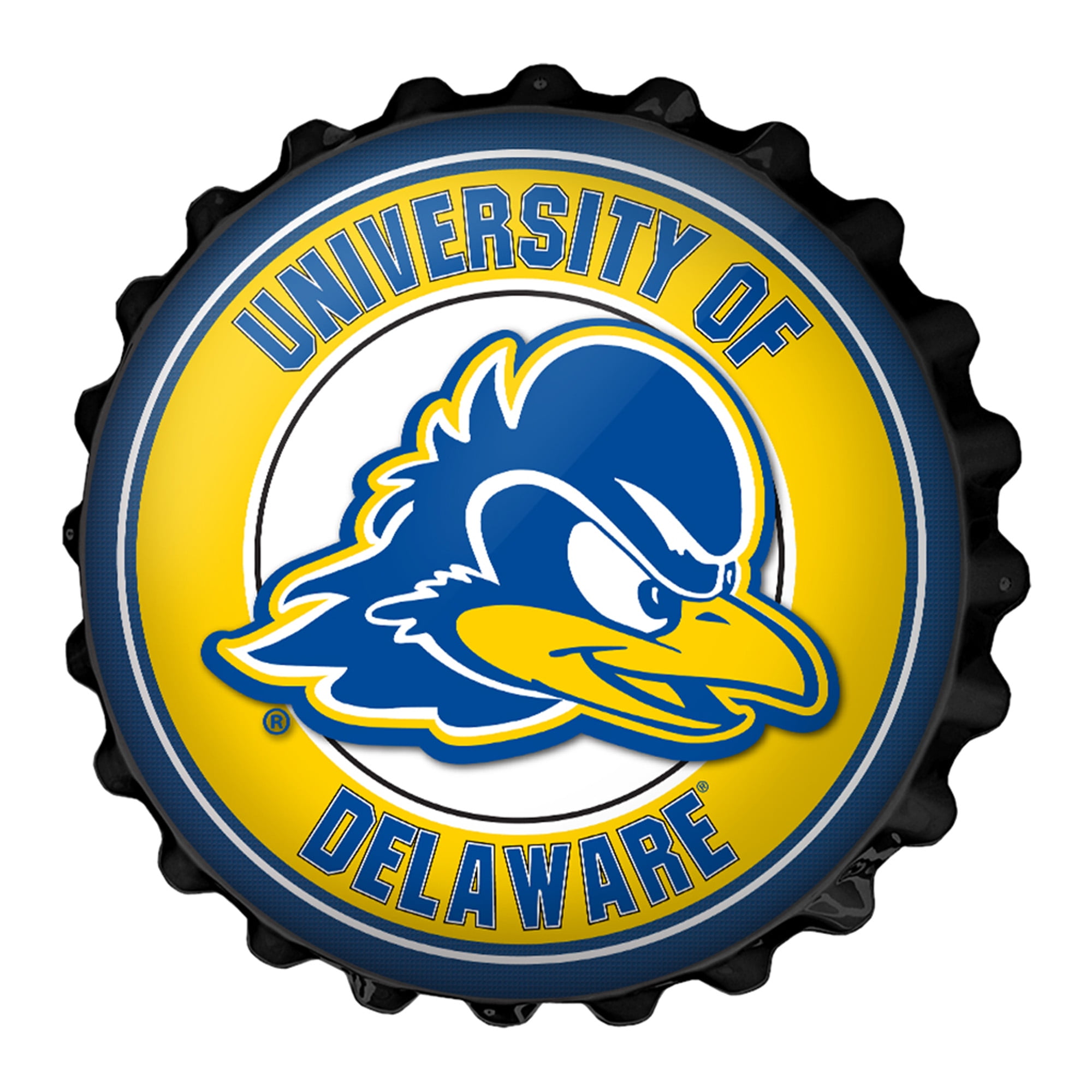 Black Delaware Fightin' Blue Hens Bottle Cap Wall Sign - Walmart.com