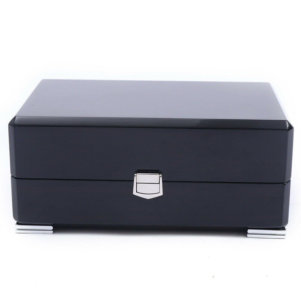 Black Deluxe Single Watch Case Jewelry Gift Display Storage Box Leather ...