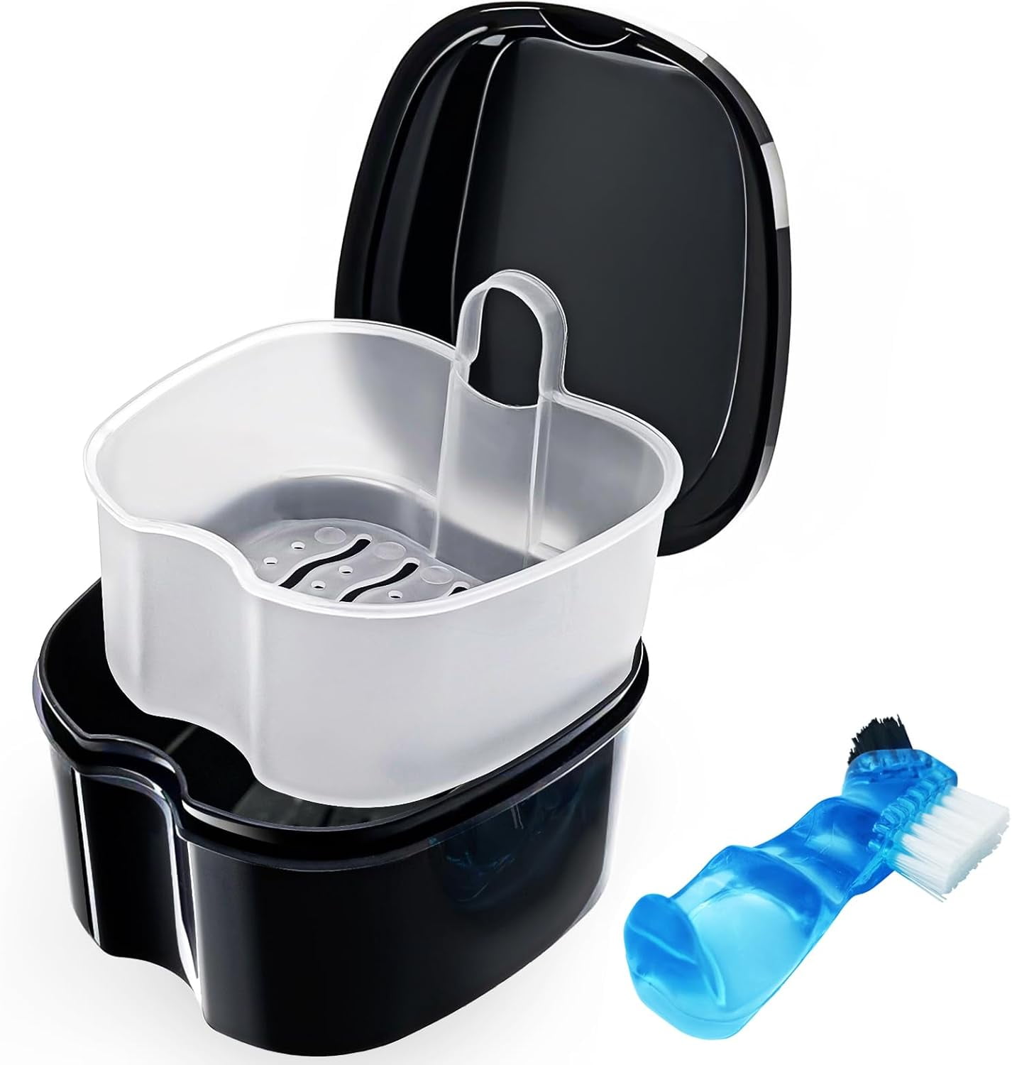 Black Denture Soaking Container Partial Denture Case, Orthodontic ...