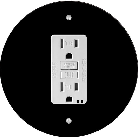 Black Design - Round Light Switch Plate Cover - GFI - Walmart.com