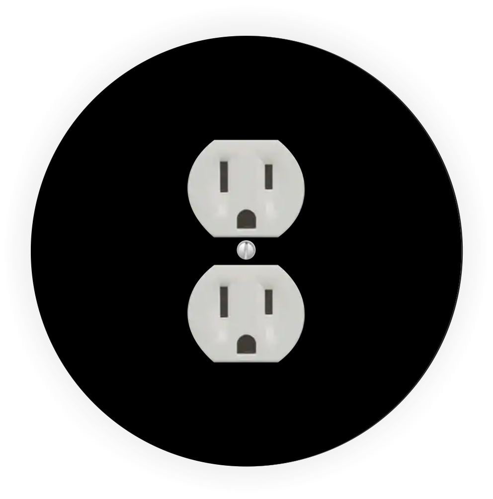 Black Design - Round Light Switch Plate Cover - Outlet Cover - Walmart.com