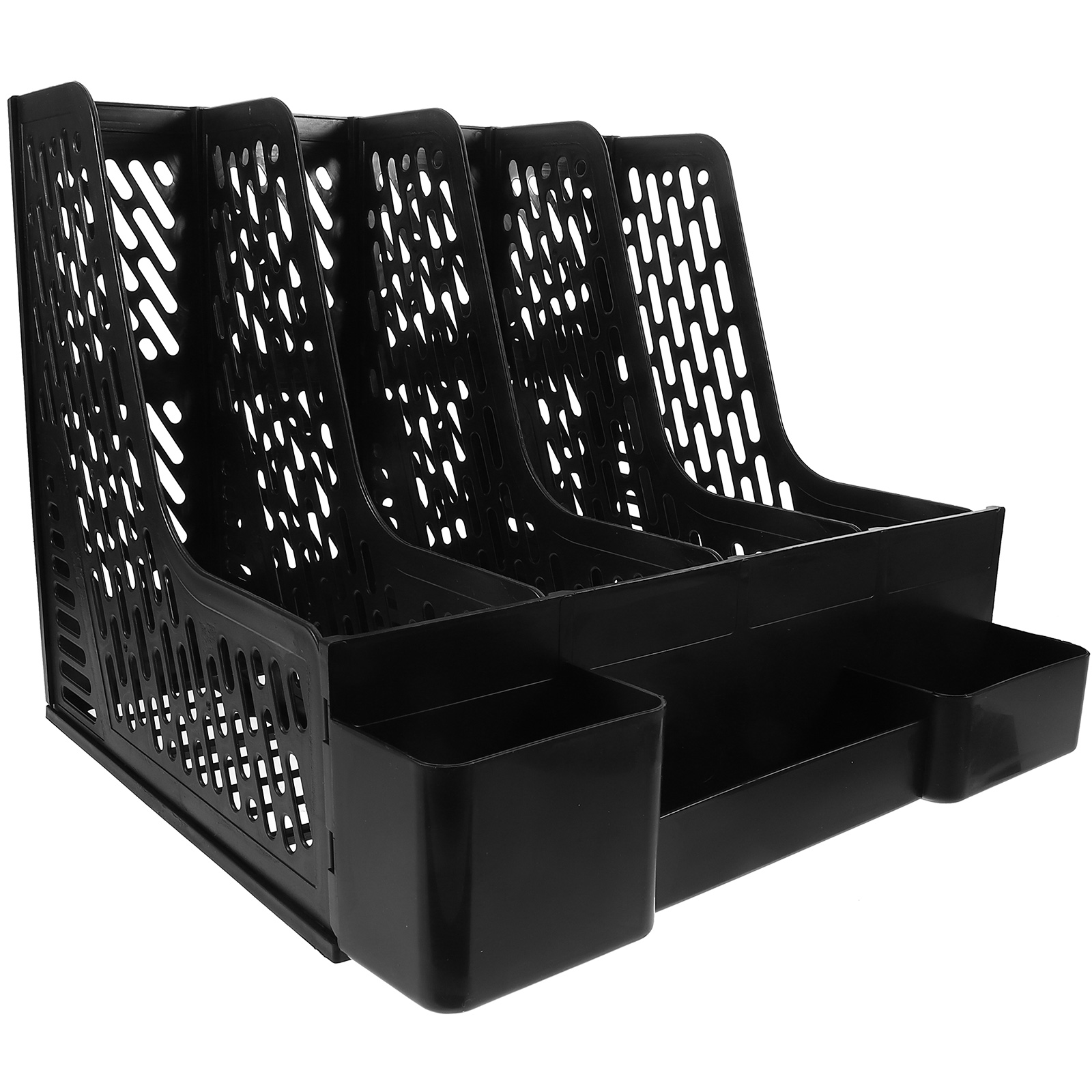 Black Desktop File Document Organizer A4 File Folder Magazine Storage ...