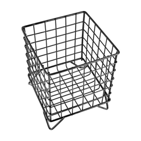 Black Desktop Storage Basket With Decorative Design, Multi-Use ...