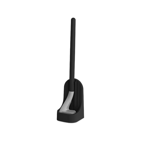 Black Detachable Long Handle Toilet Brush With Soft Rubber Bristles And ...
