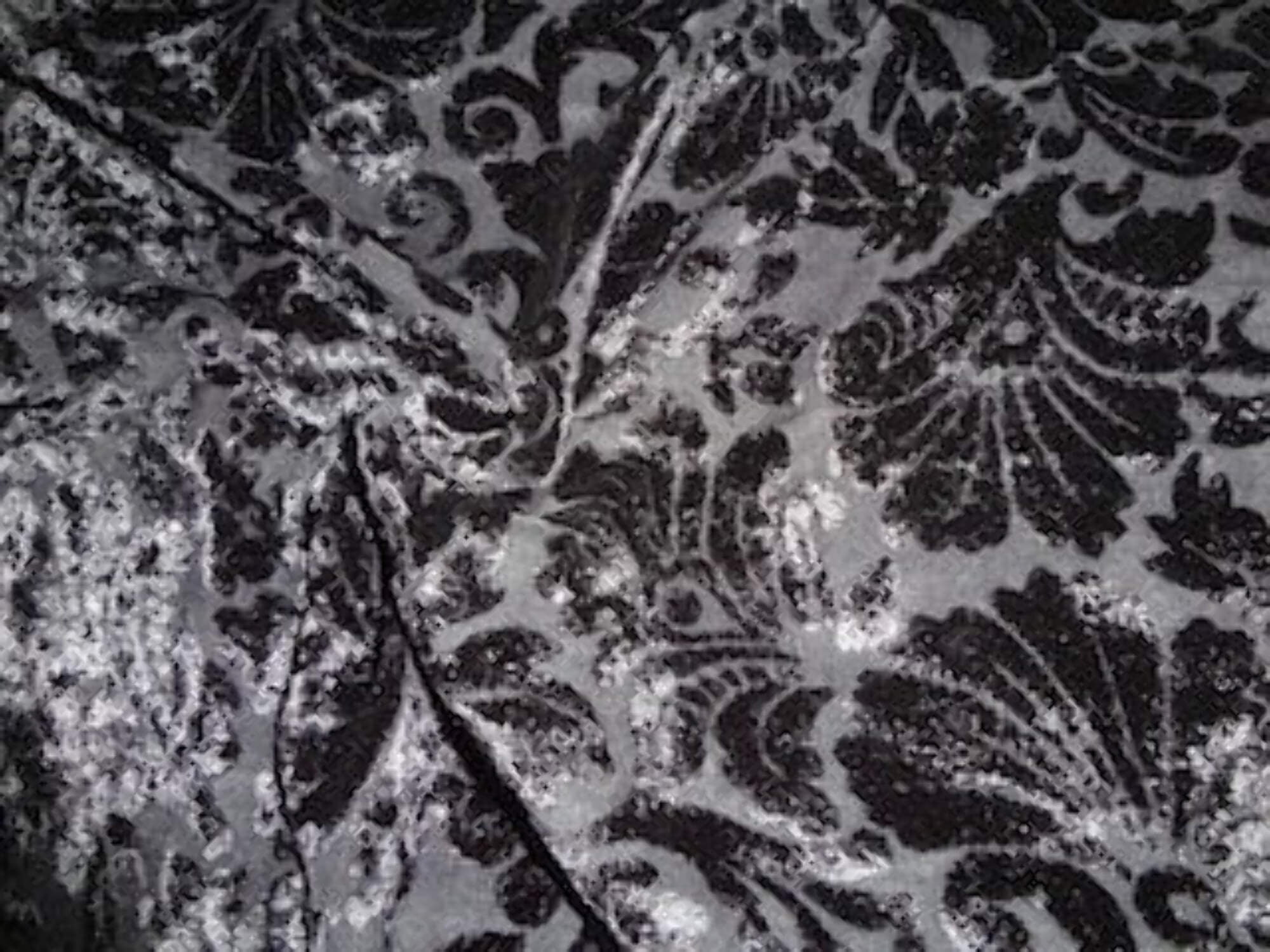 Black Devore Polyester Viscose Burnout Velvet fabric 44" wide [3862 ...