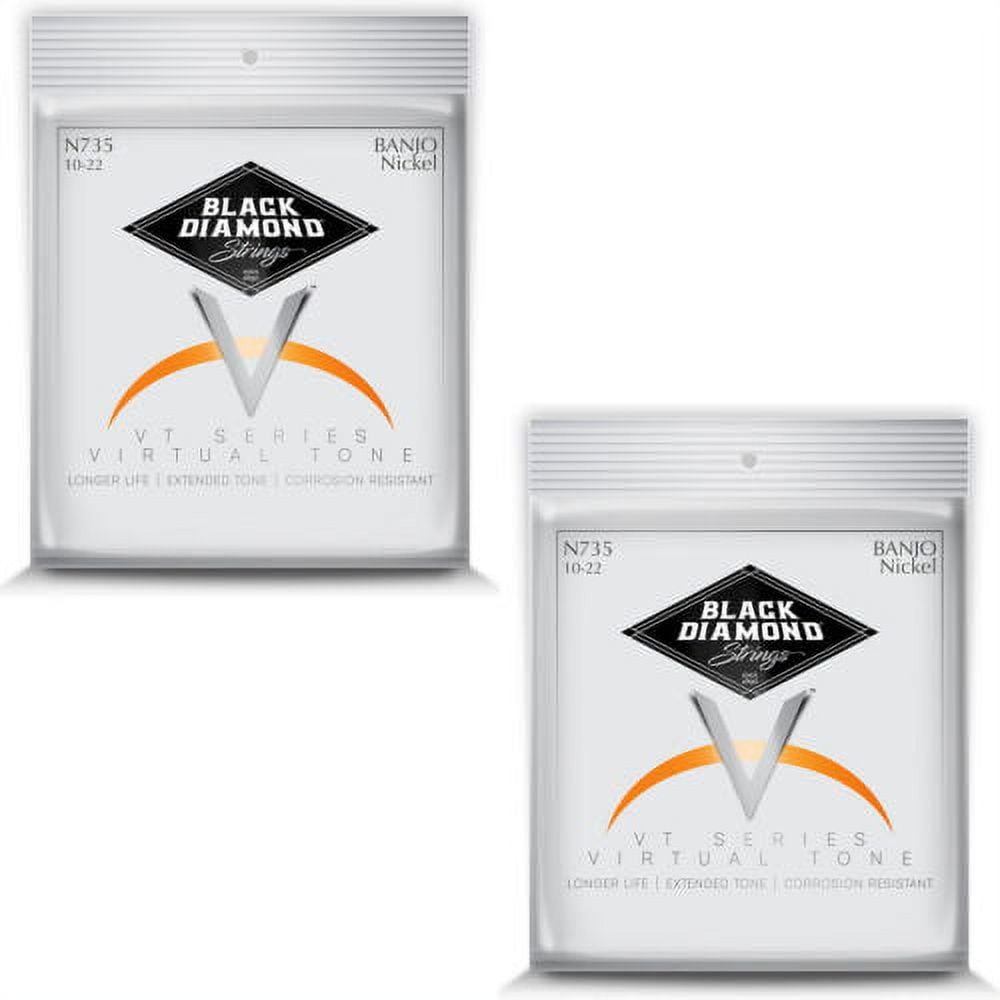 Black Diamond Banjo Strings 2-Pack 5-String Medium Loop End Nickel ...