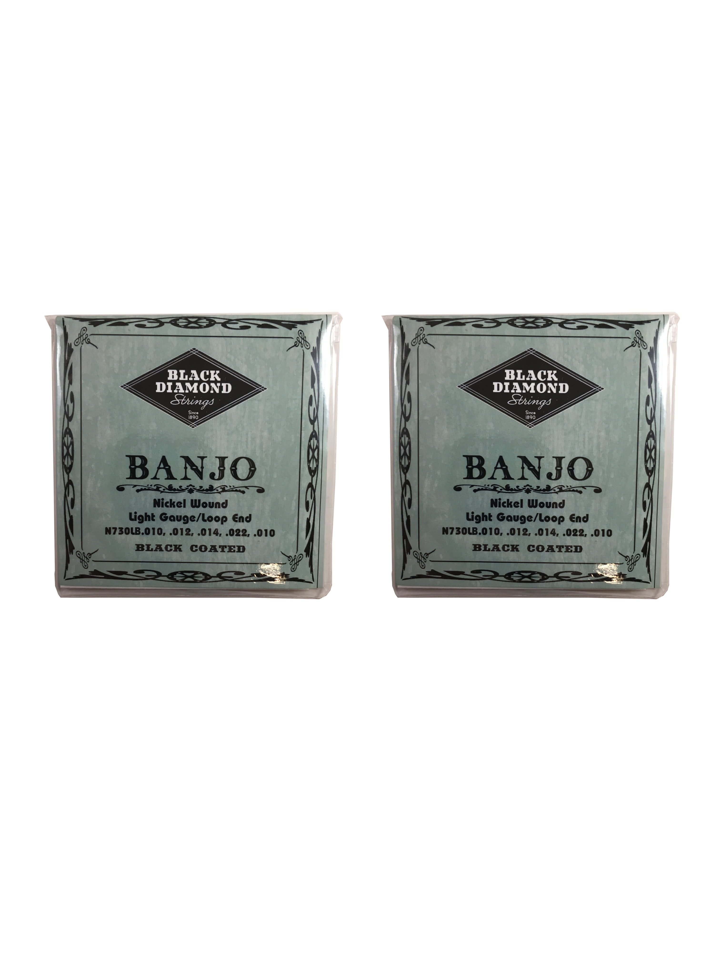 Black Diamond Banjo Strings Black Coated 2-Pack 5String Light Loop End ...