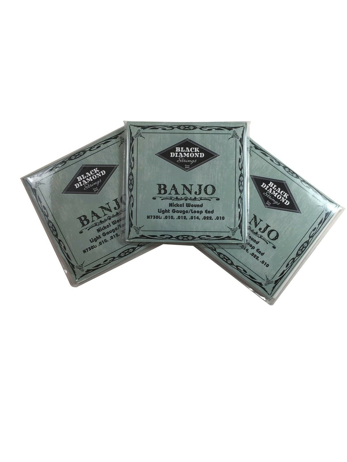 Black Diamond Banjo Strings Black Coated 3-Pack 5String Light Loop End ...