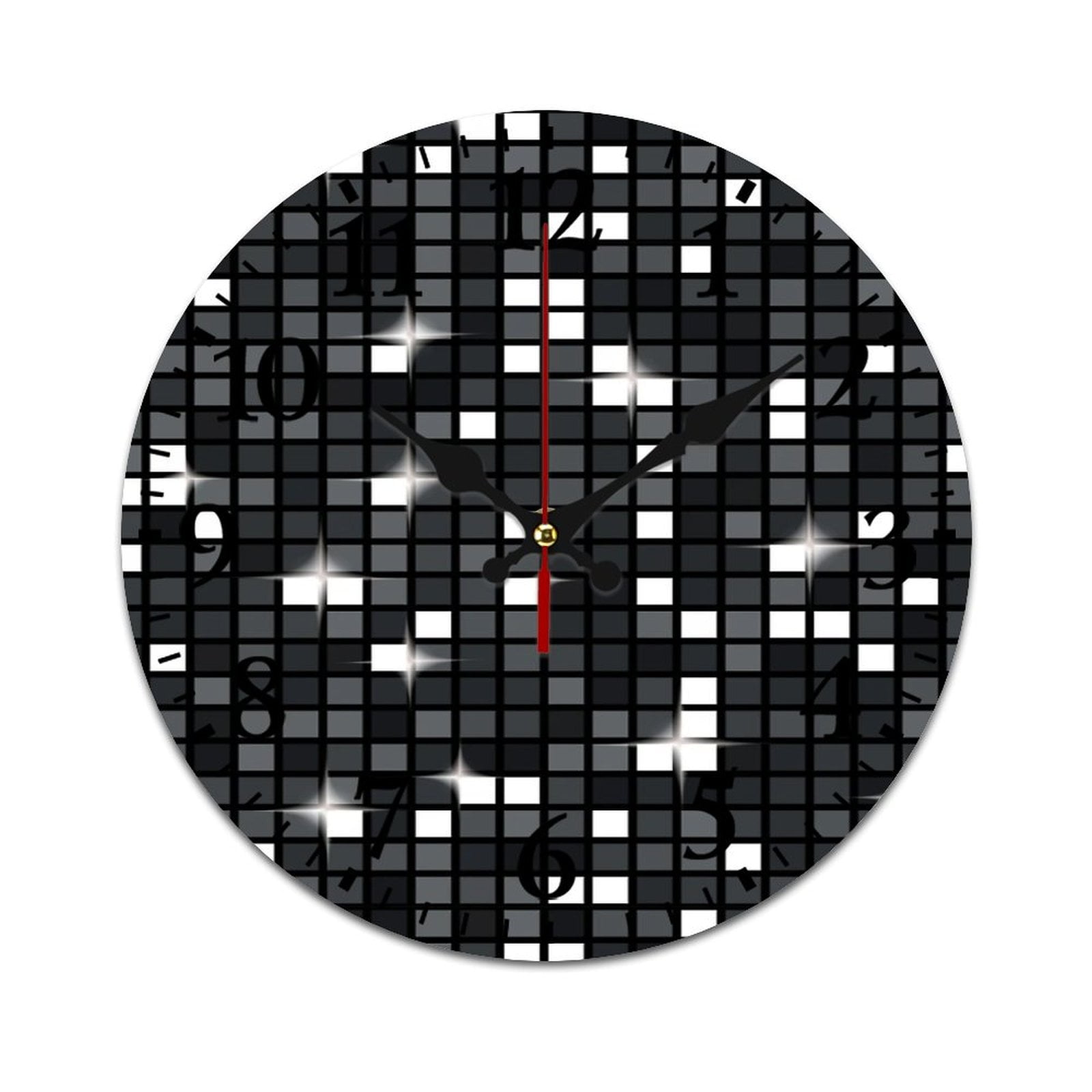 Black Diamond Disco Ball Glitter Wall Clock Modern Design Clocks Wall ...