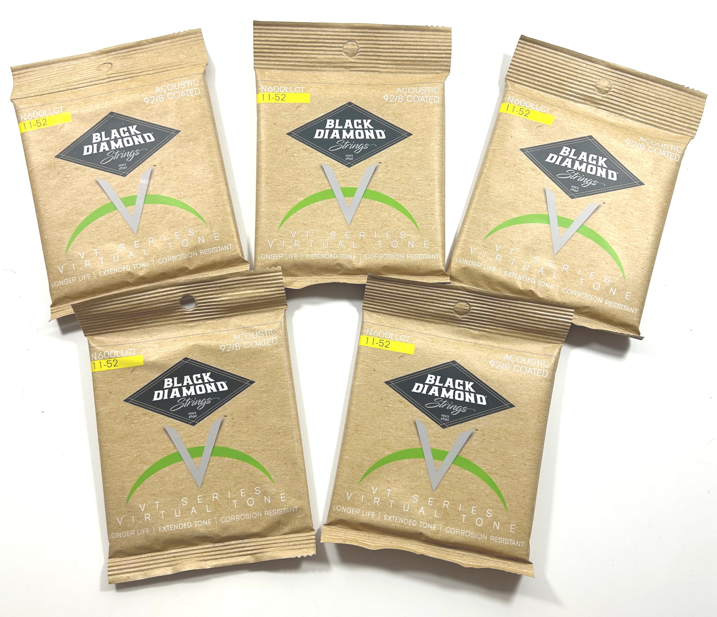 Black Diamond Guitar Strings 5 Sets Acoustic Light Coated Phosphor ...