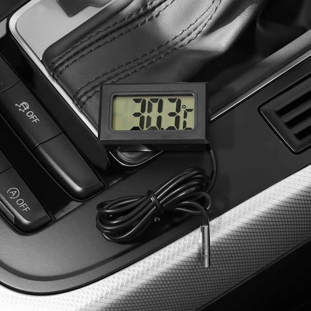 Black Digital LCD Thermometer Temperature Monitor with External Probe ...