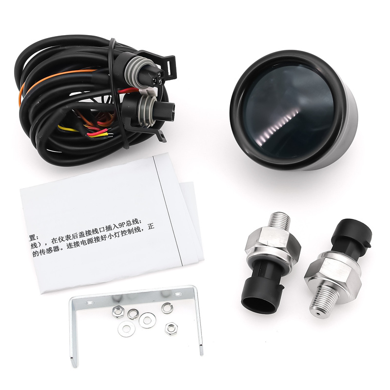 Black-Digital Pressure Gauge Air Suspension 52MM Air Press Blue LED ...