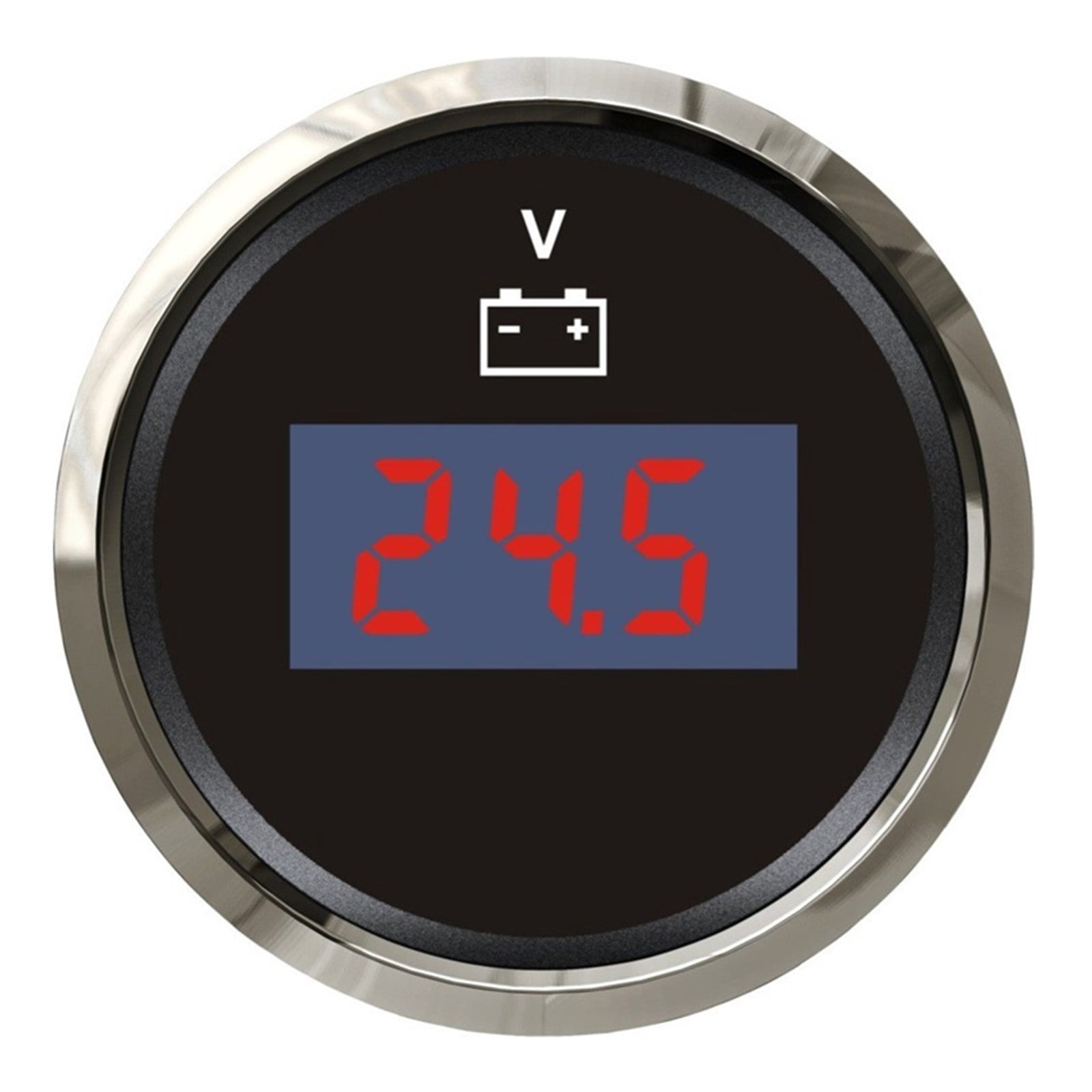 Black Digital Voltage Meters Voltmeters 12v / 24v Waterproof Volt ...
