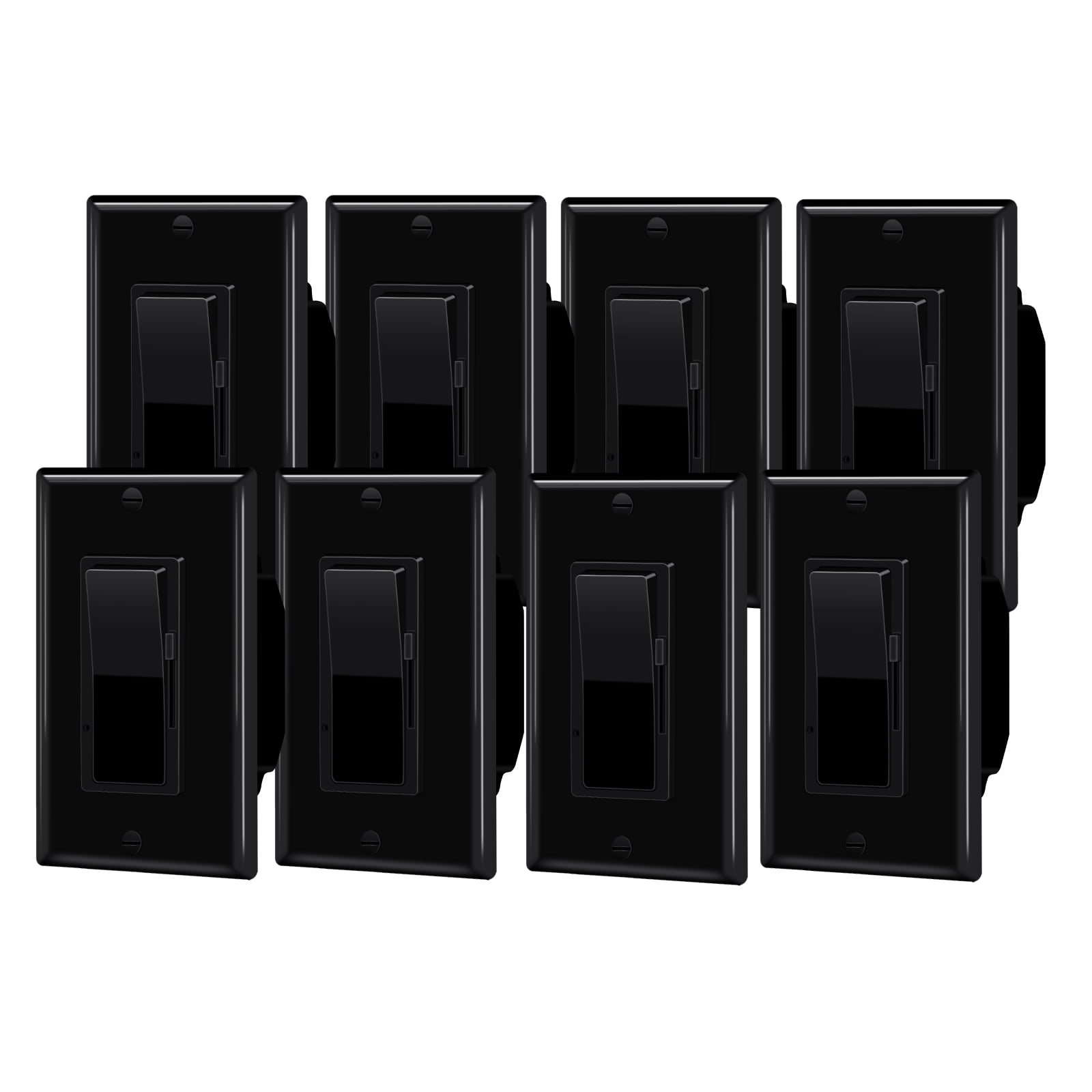 Black Dimmer Light Switch Decora,Nineleaf 8Pack 3-Way Dimmer Switch for ...