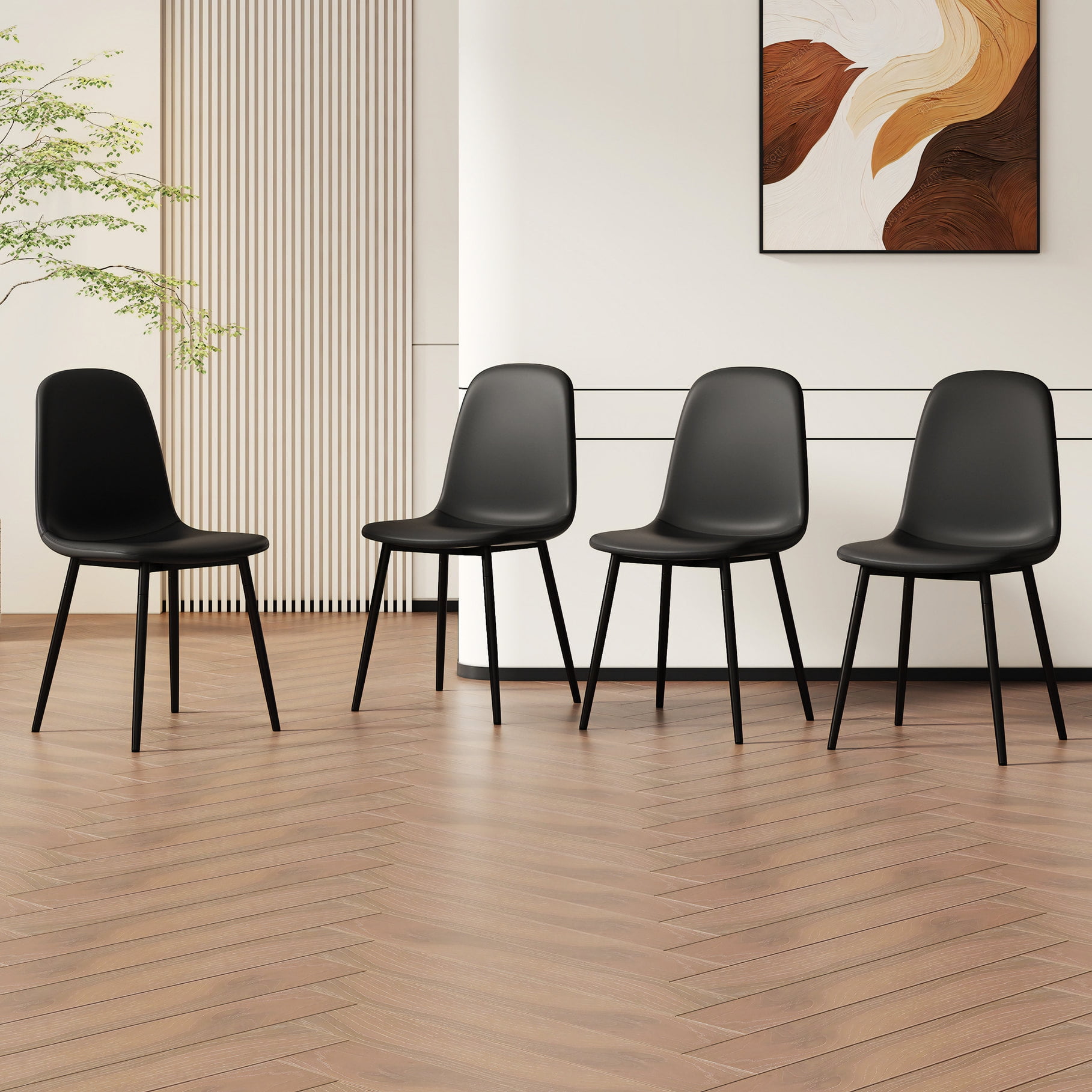 Black Dining Chair Set+Cross Support for Stability”-“Regular Use/Long ...