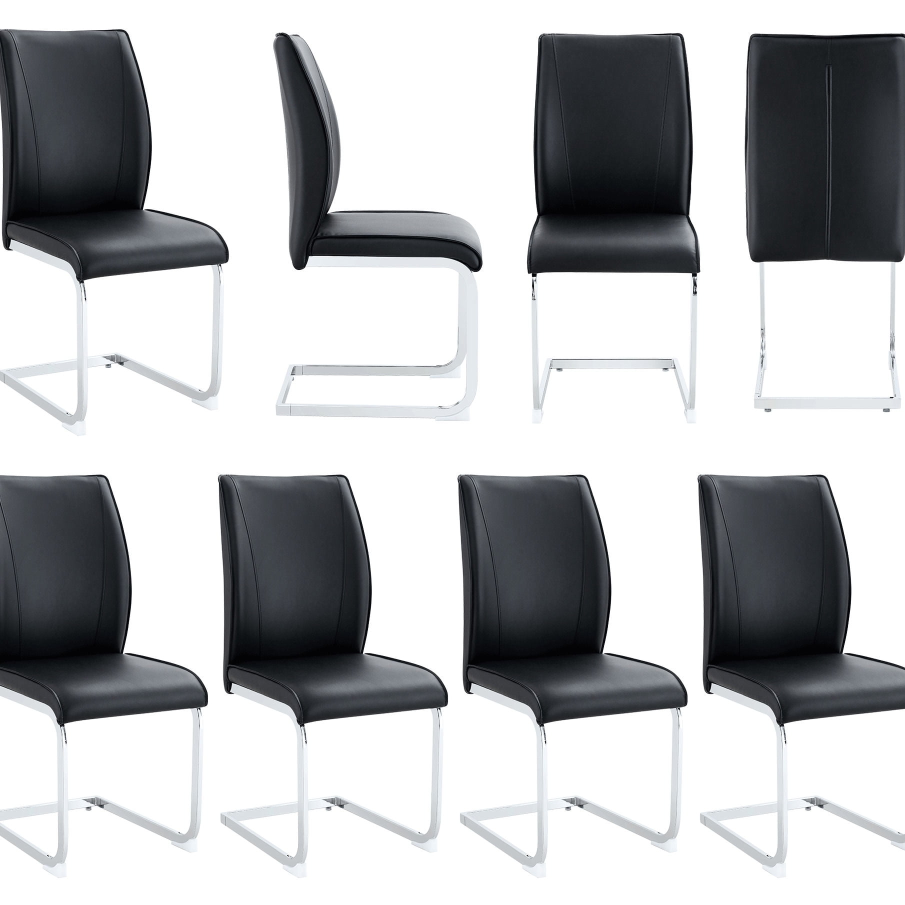 Black Dining Chairs with Arched Legs | Perfect for Family Dinners with ...