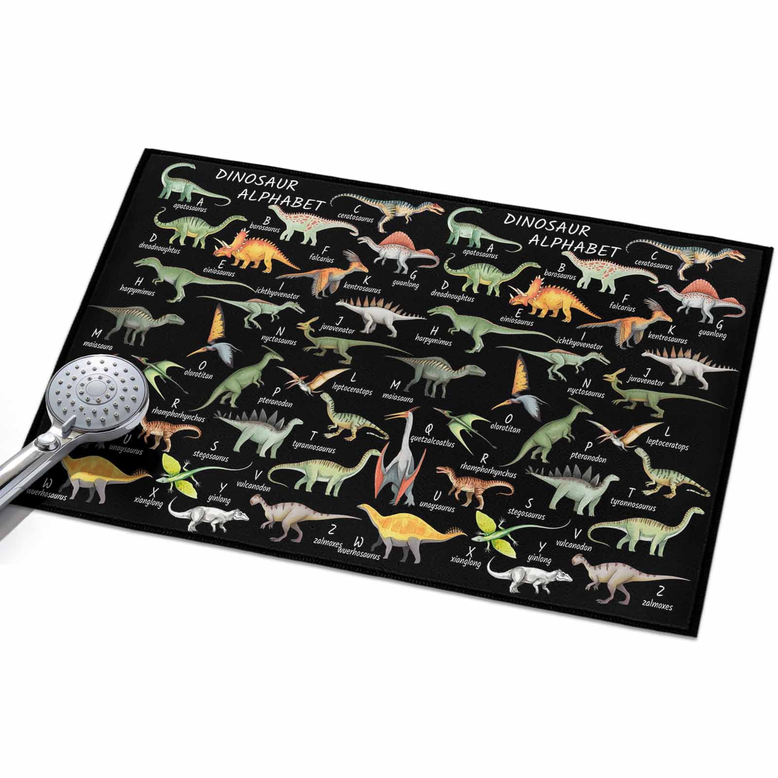 Black Dinosaur Entryway Rug 2x3ft Washable Non Slip Bathroom Rug Low ...