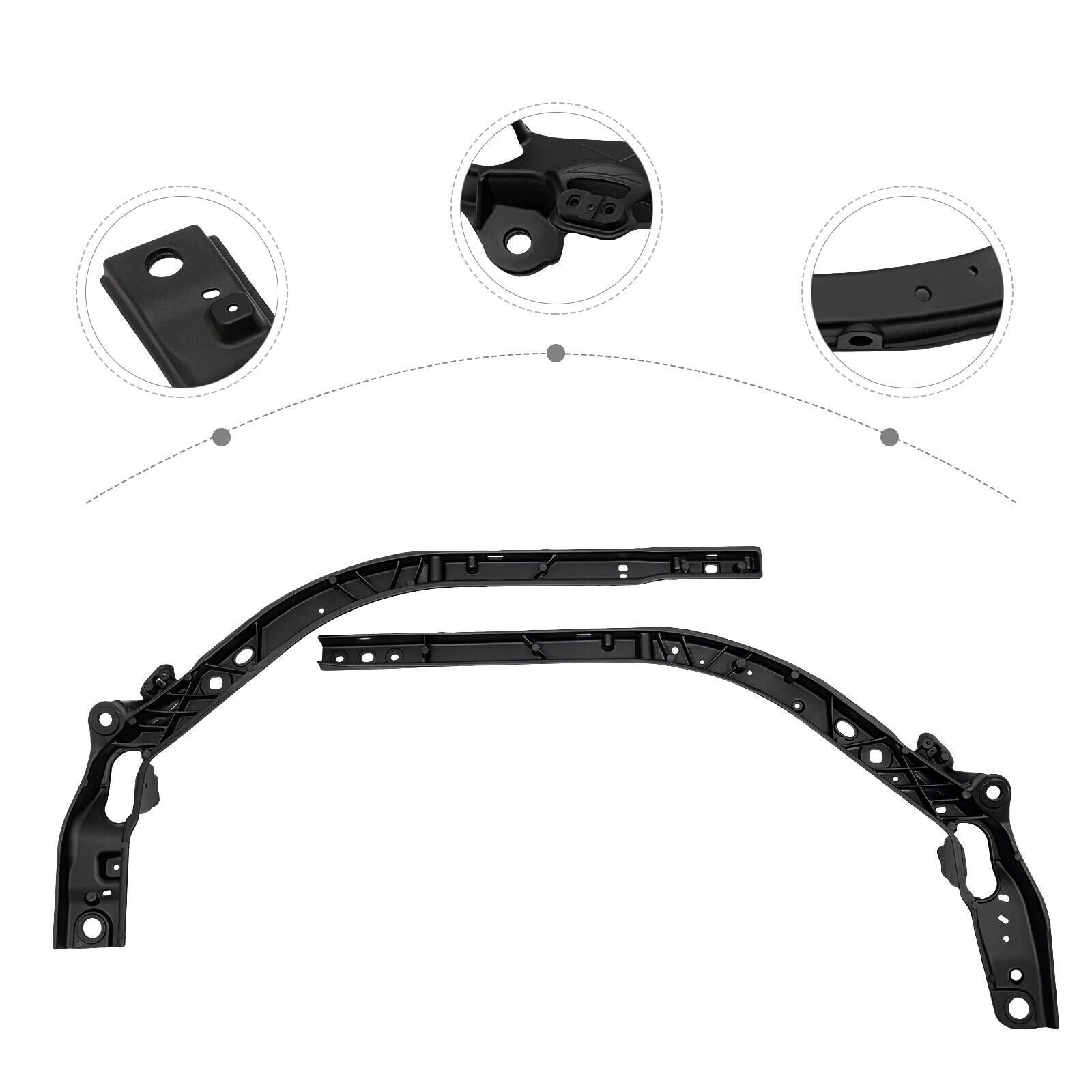 Black Direct Replacement Upper Tie Bar Radiator Supports Core Sub ...