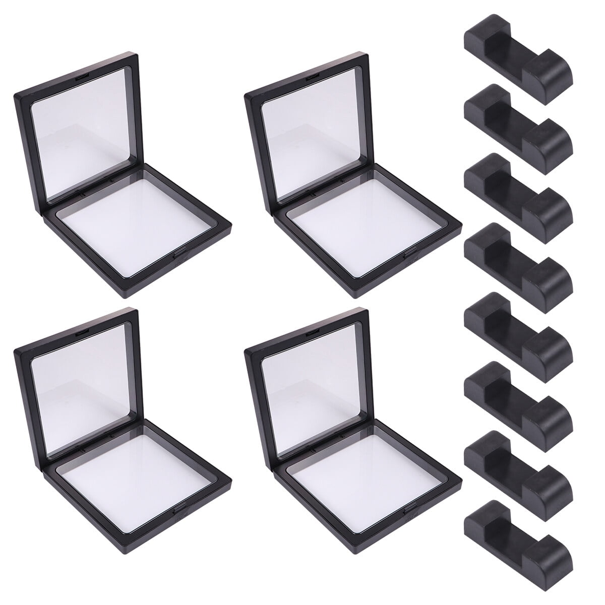 Eease Black Display Cabinet 4Pcs Floating Frame Display Stand Jewelry ...