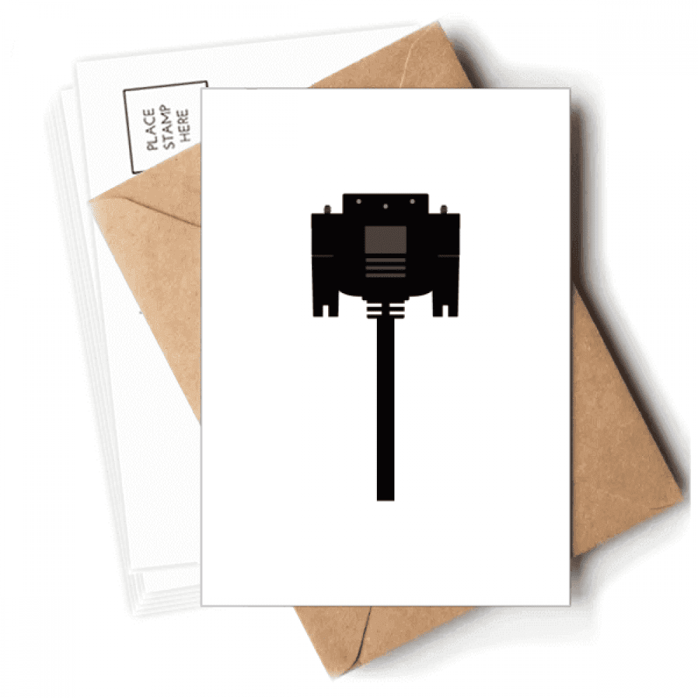 Black Display Screen Cable Plug Postcards Envelopes Blank Note Cards ...