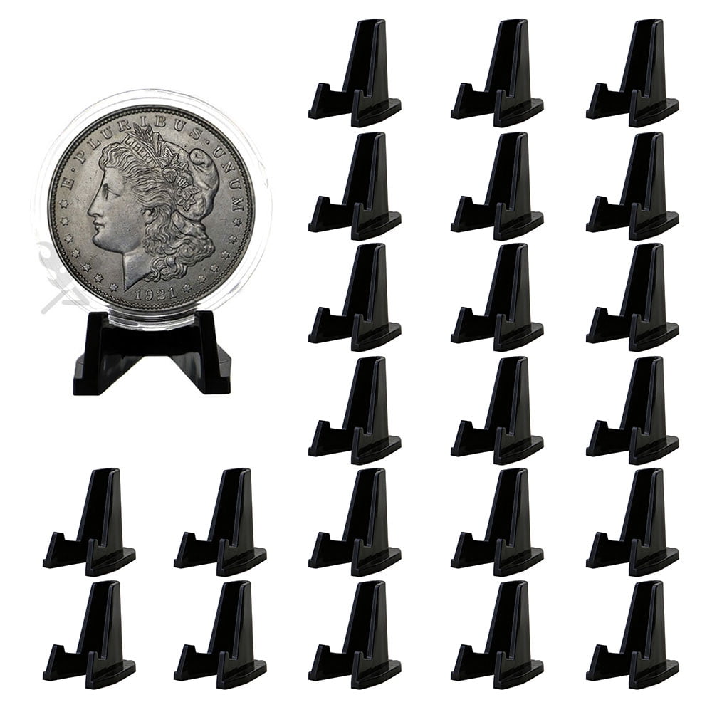 OnFireGuy 25pcs Coin Display Easels | 1.5' Small Black Acrylic Easels ...