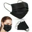 4Ply Black Disposable Face Mask - Scalloped Edges Foldable Masks - Pack ...