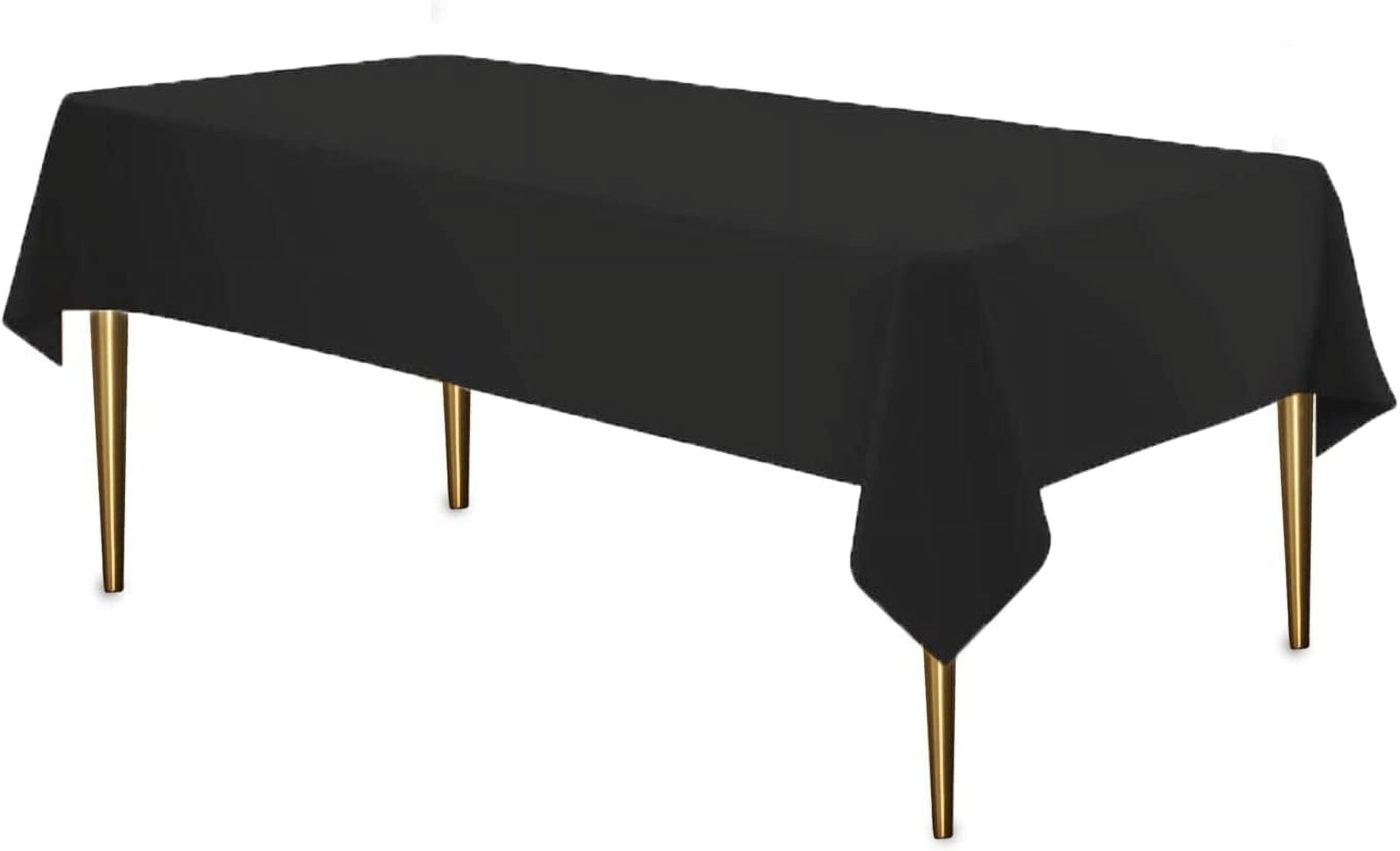 Black Disposable Plastic Tablecloth for Rectangle Tables (48 Pack ...