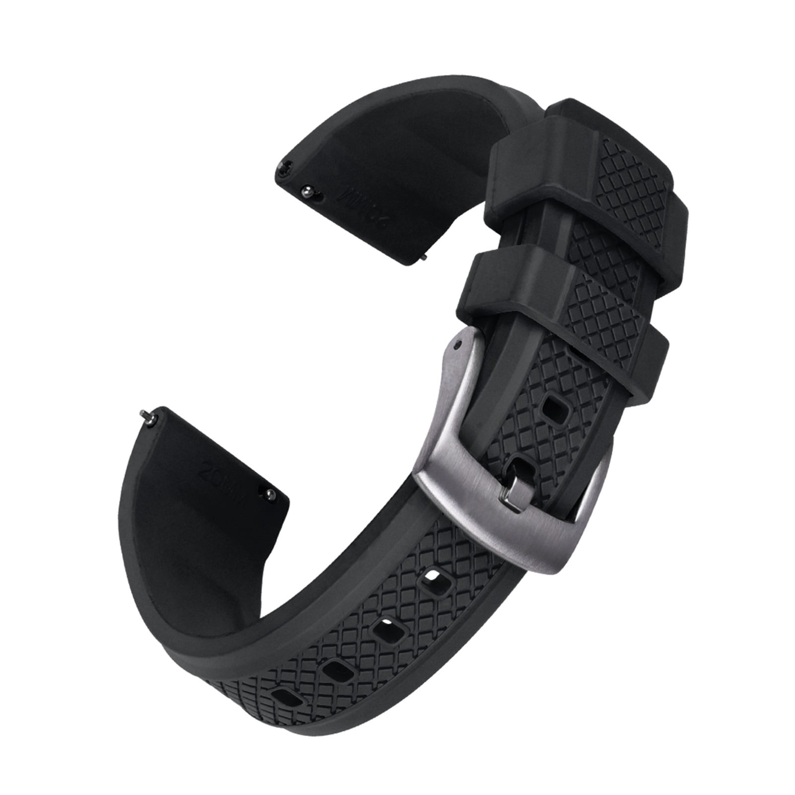 Black Diving Watch Straps 20mm 22mm Sliding Locking Quick Release ...