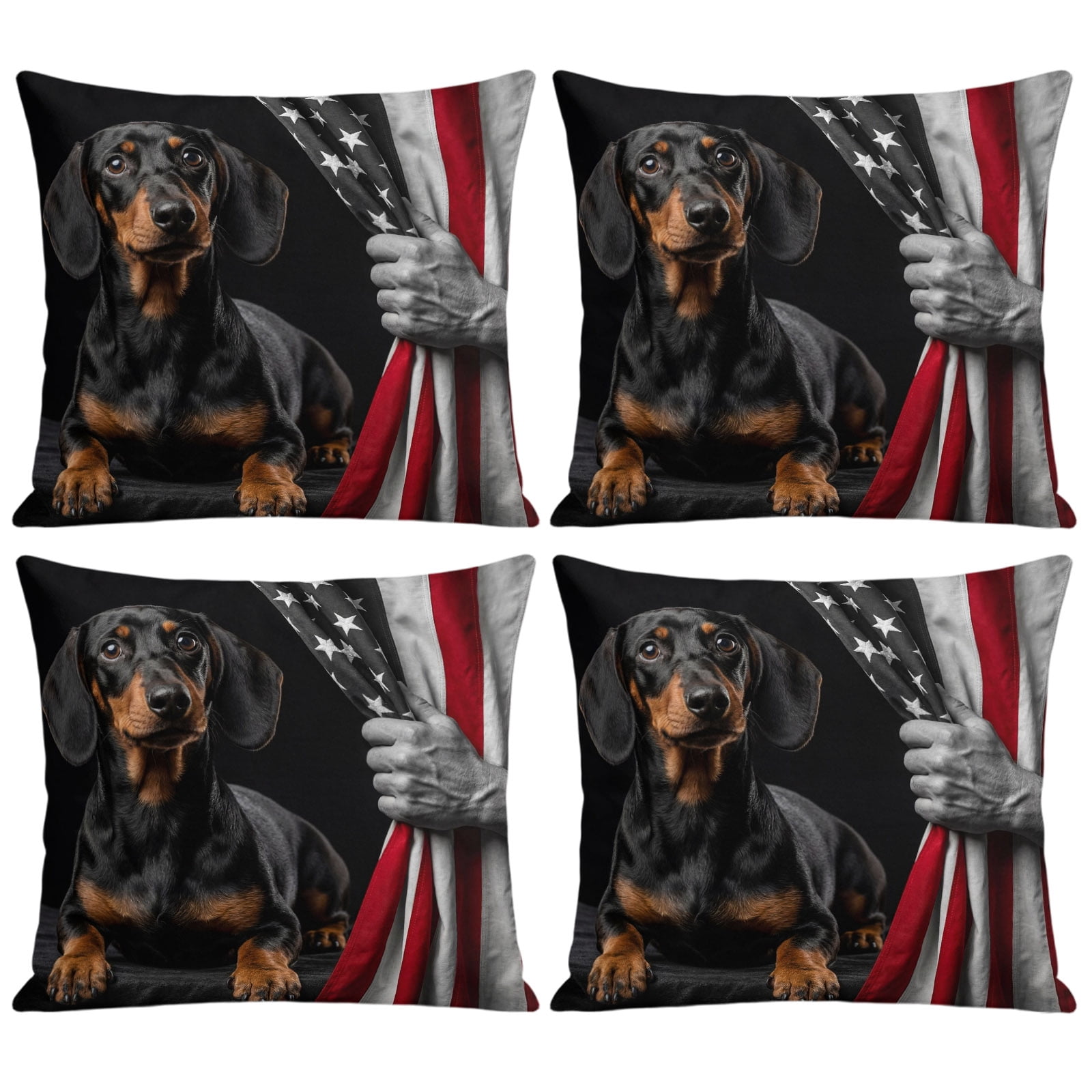 Black Dog Animal Throw Pillow Covers 20 x 20 Inch Pillow Covers Set of ...