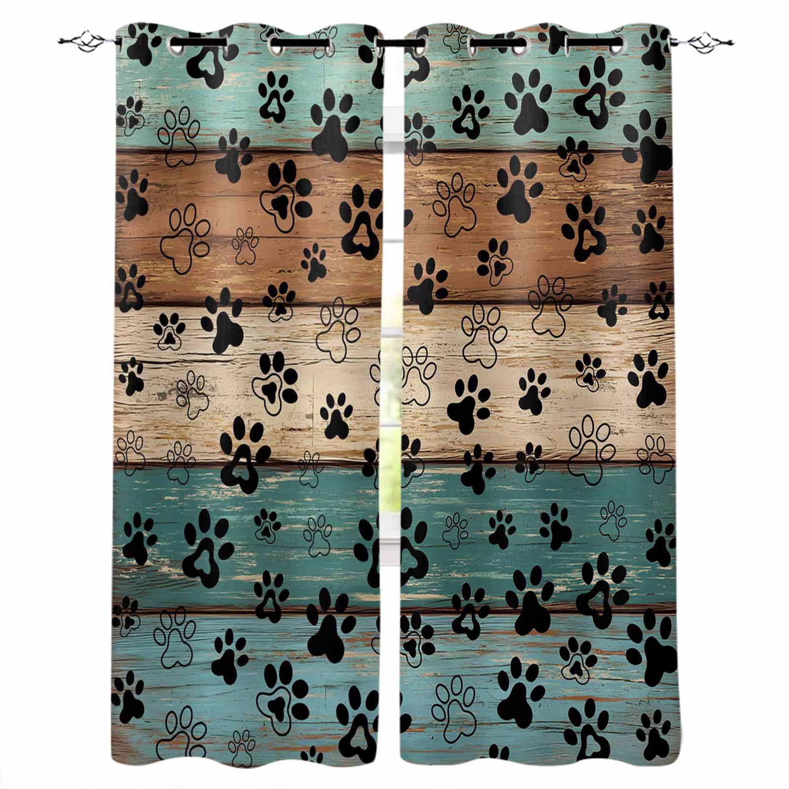 Black Dog Claws Blackout Curtains for Bedroom Living Room Darkening ...