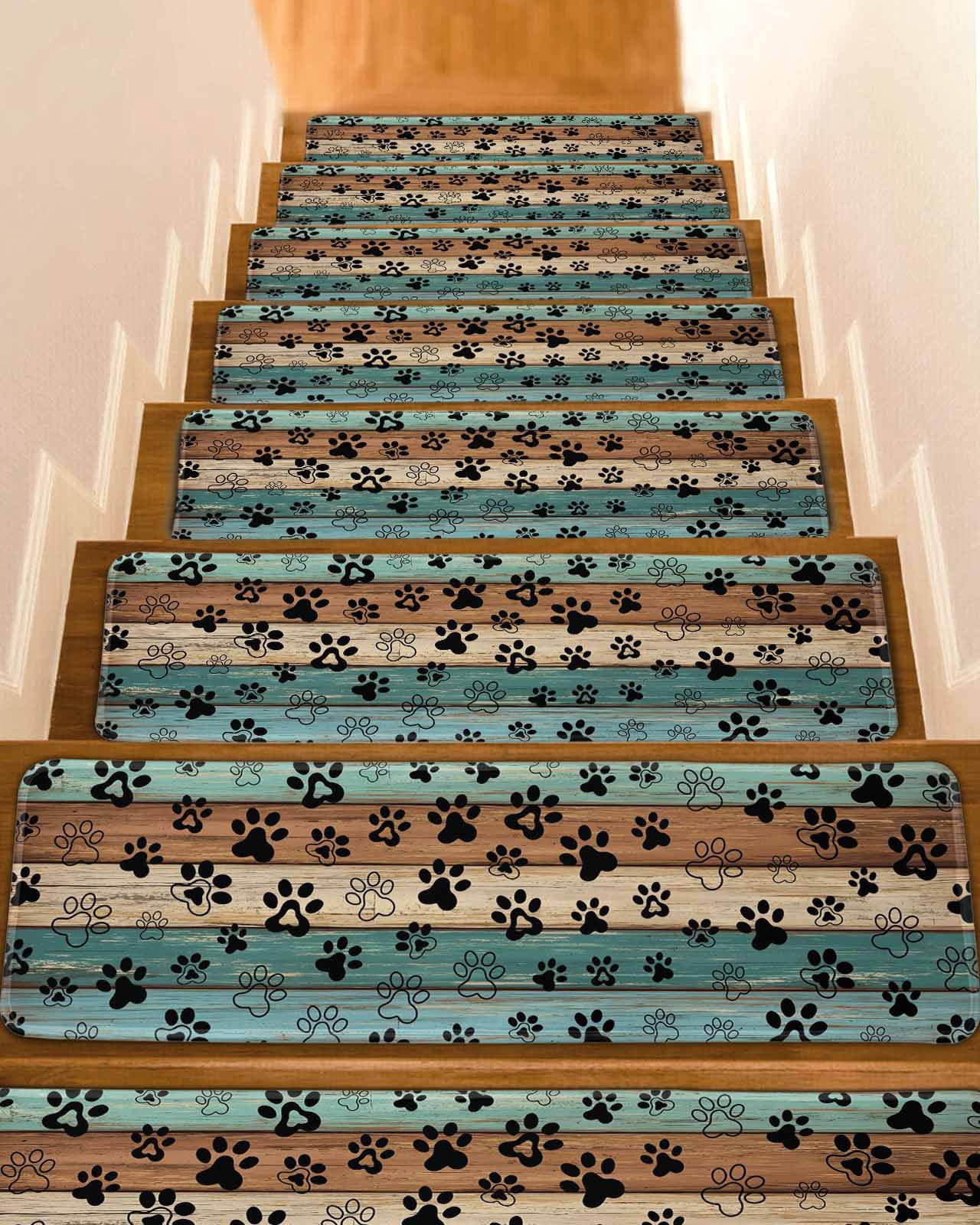 Black Dog Claws Stair Treads for Wooden Steps Indoor Runner Rug Carpet ...