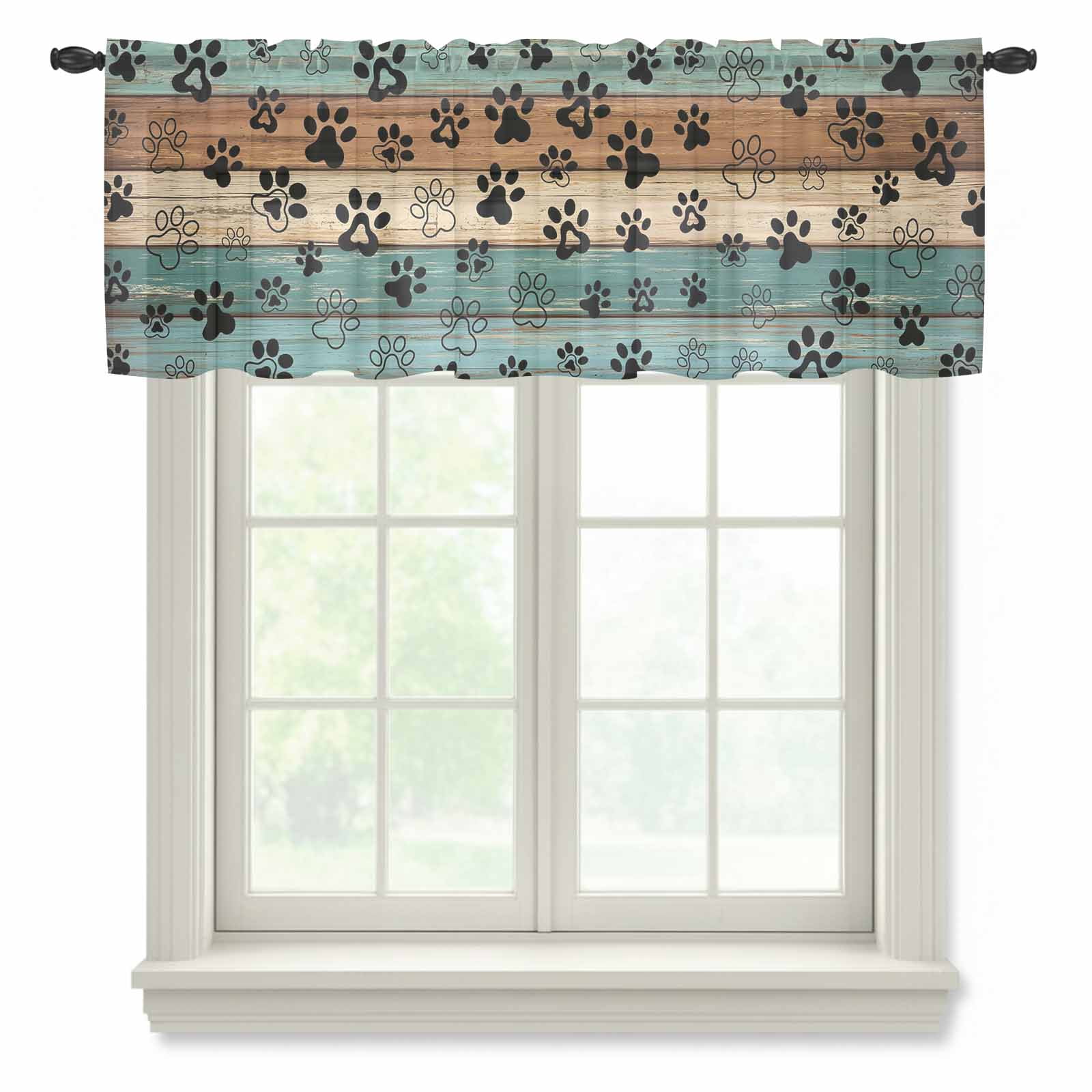 Black Dog Claws Valance Curtains for Kitchen/Living Room/Bathroom ...