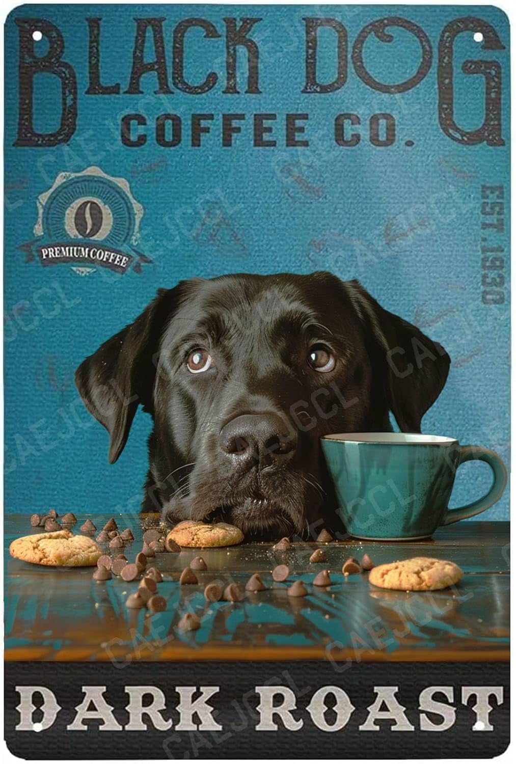 Black Dog Coffee Co. Dark Roast Retro Funny Metal Signs for Home Office ...