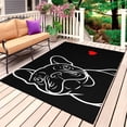 Black Dog Outdoor Rug 4x6 Ft, Non Slip Washable Area Rug, Simple ...