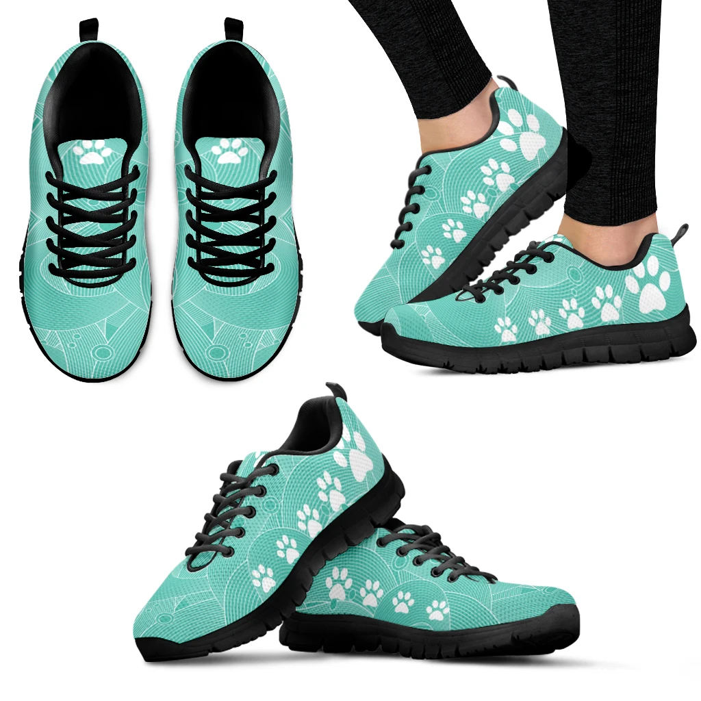 Black Dog Paw Print Shoes ECG Design Brand Fashion Sneakers Nursing ...