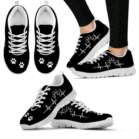 Black Dog Paw Print Shoes ECG Design Brand Fashion Sneakers Nursing ...