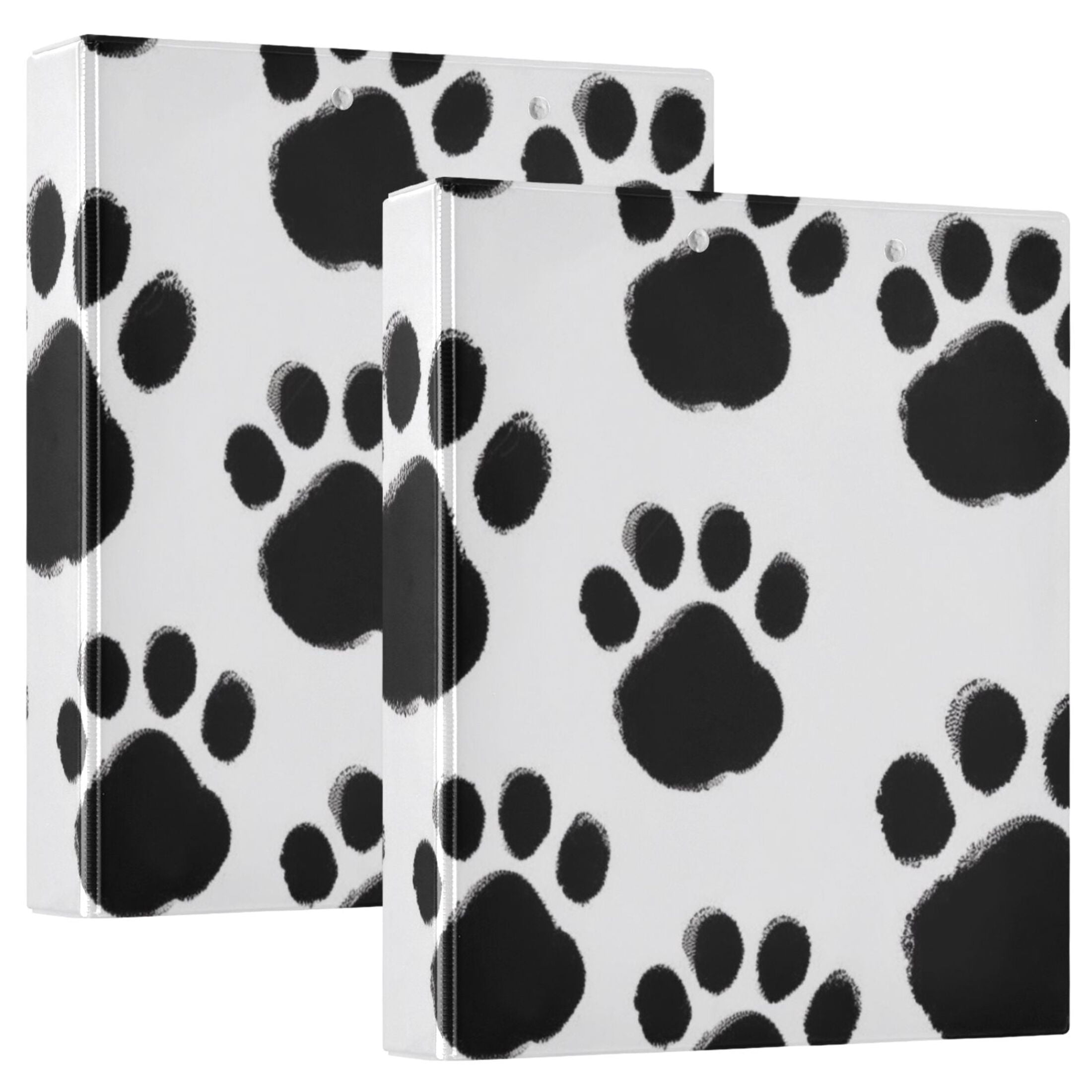 Black Dog Paws 3 Ring Hardcover Binders 1.5" Round Rings for Letter ...