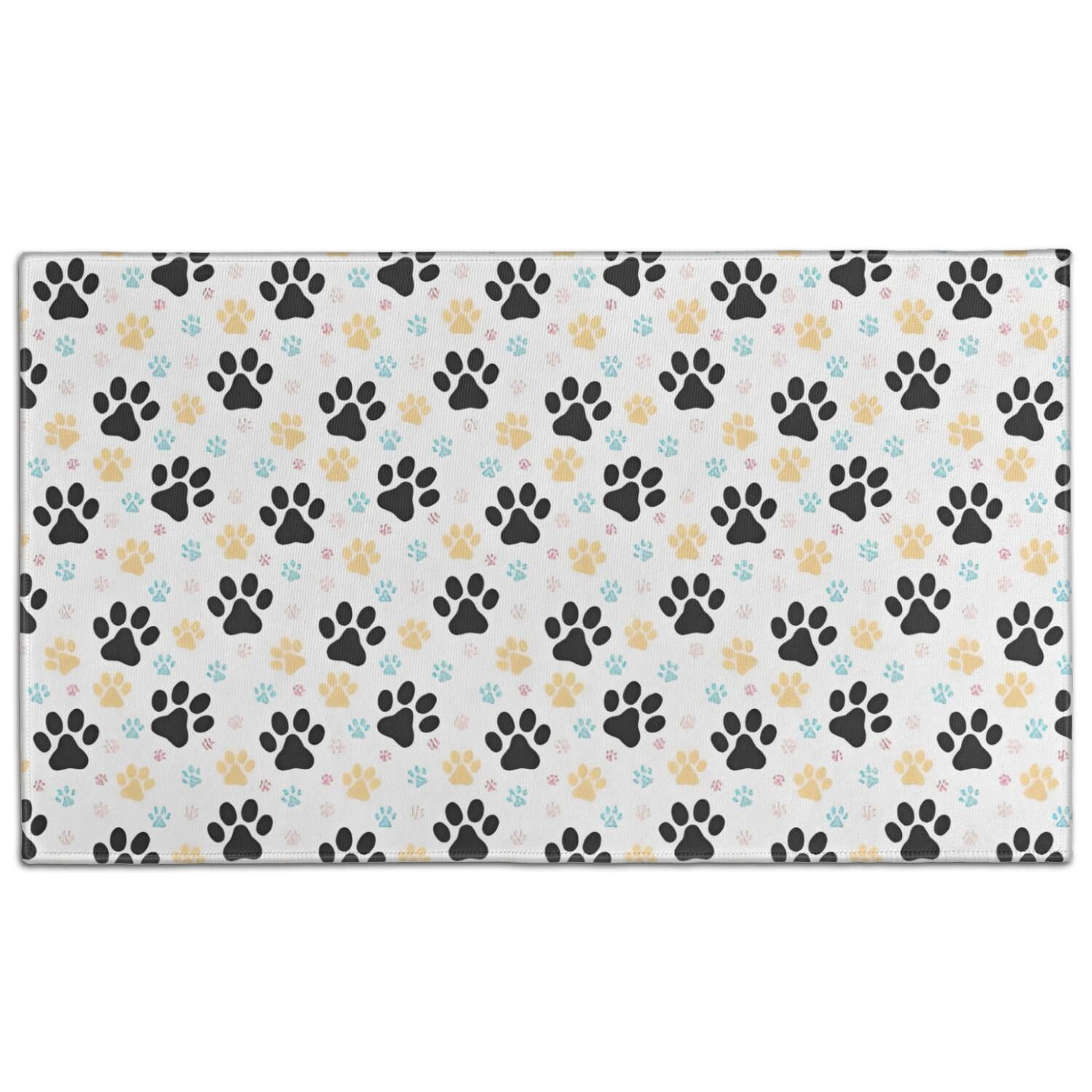 Black Dog Puppy Paw Door Rugs,Washable Non Slip Door Mats Indoor ...