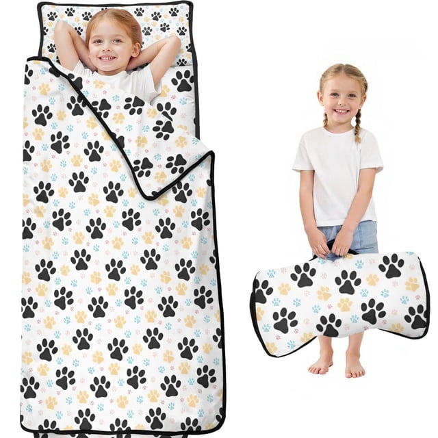 Black Dog Puppy Paw Toddler Nap Mats for Kids Preschool,Sleeping Mat ...