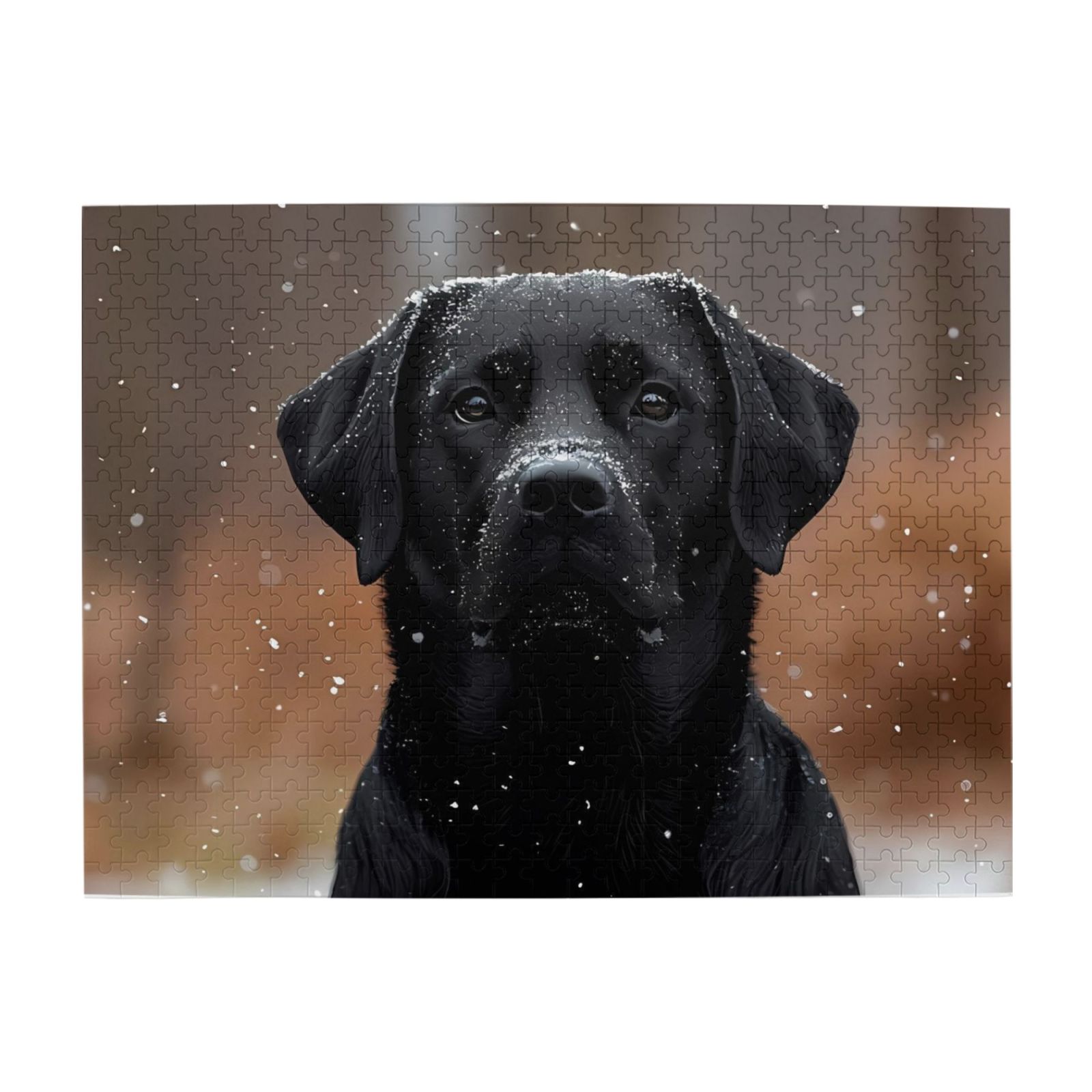 Black Dog Snow Flakes Winter 1000-Piece Wooden Jigsaw Puzzle for Adults ...