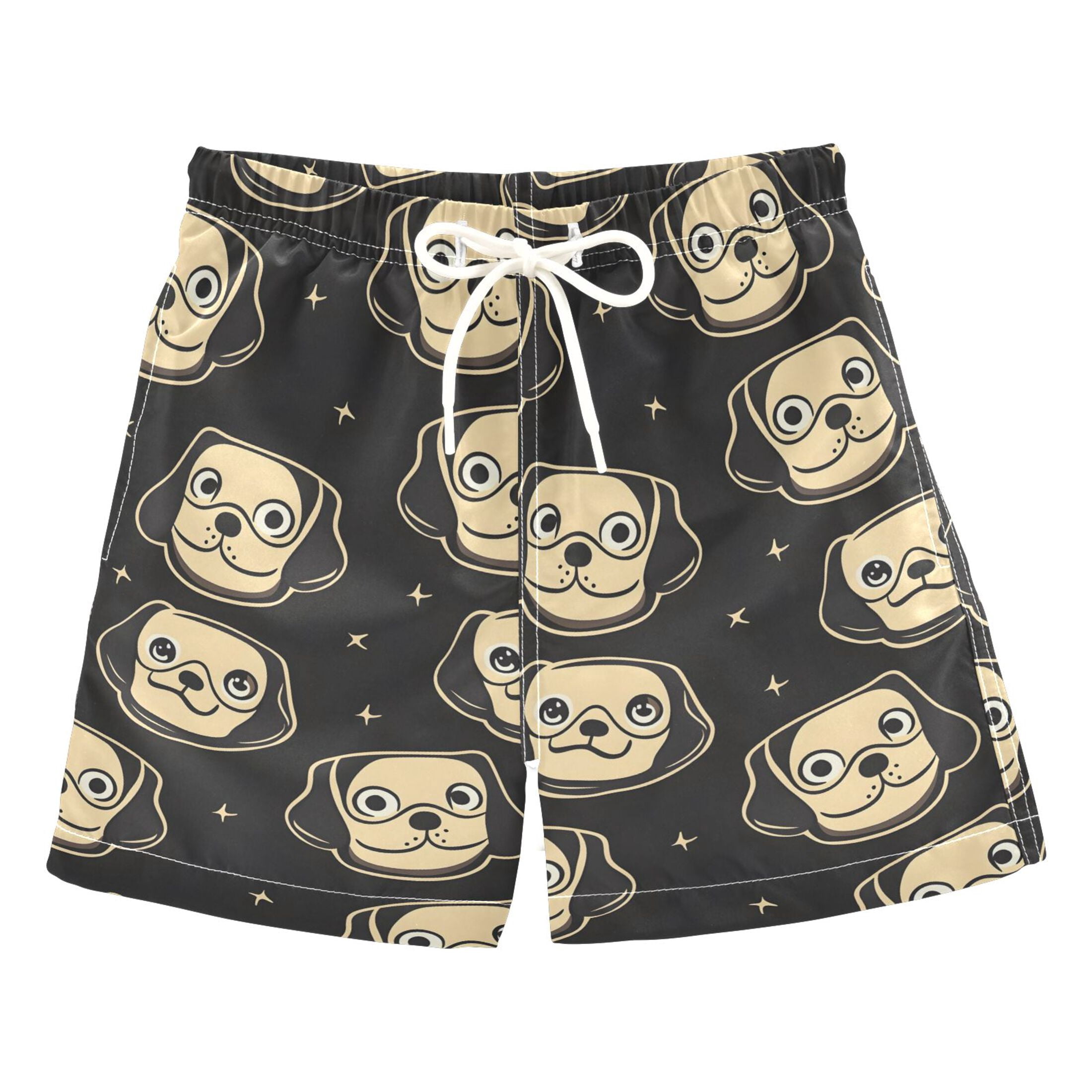 Black Dog Star Pattern Swim Trunks Quick Dry Beach Pool Board Shorts ...