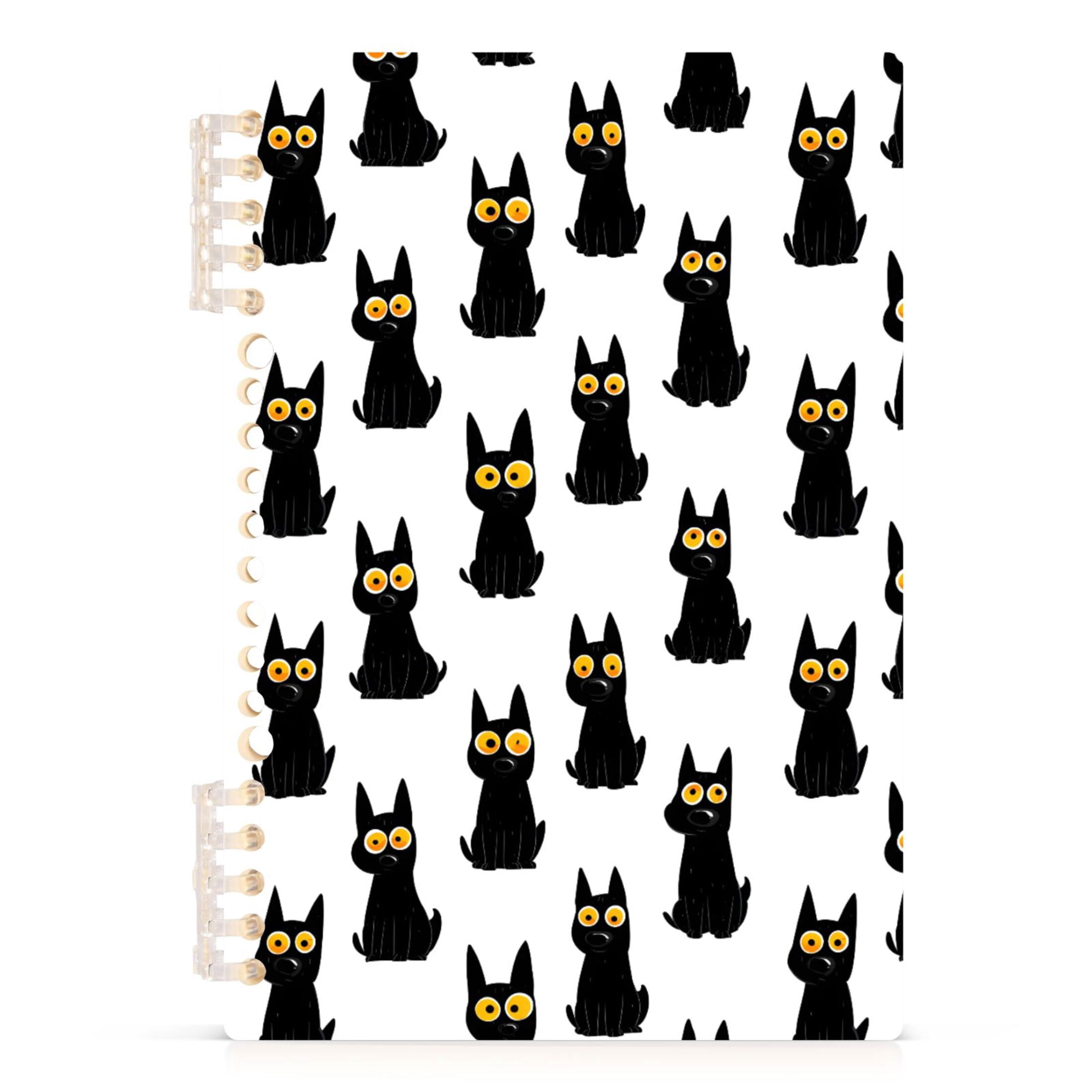 Black Dog Texture Design A5 Notebook Refillable 60 Sheets Detachable ...