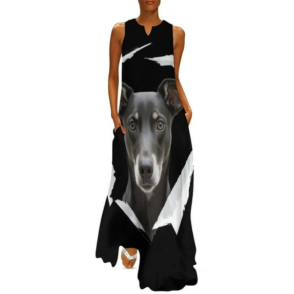 Black Dog with White Feathers Long Dress luxury evening dresses women ...
