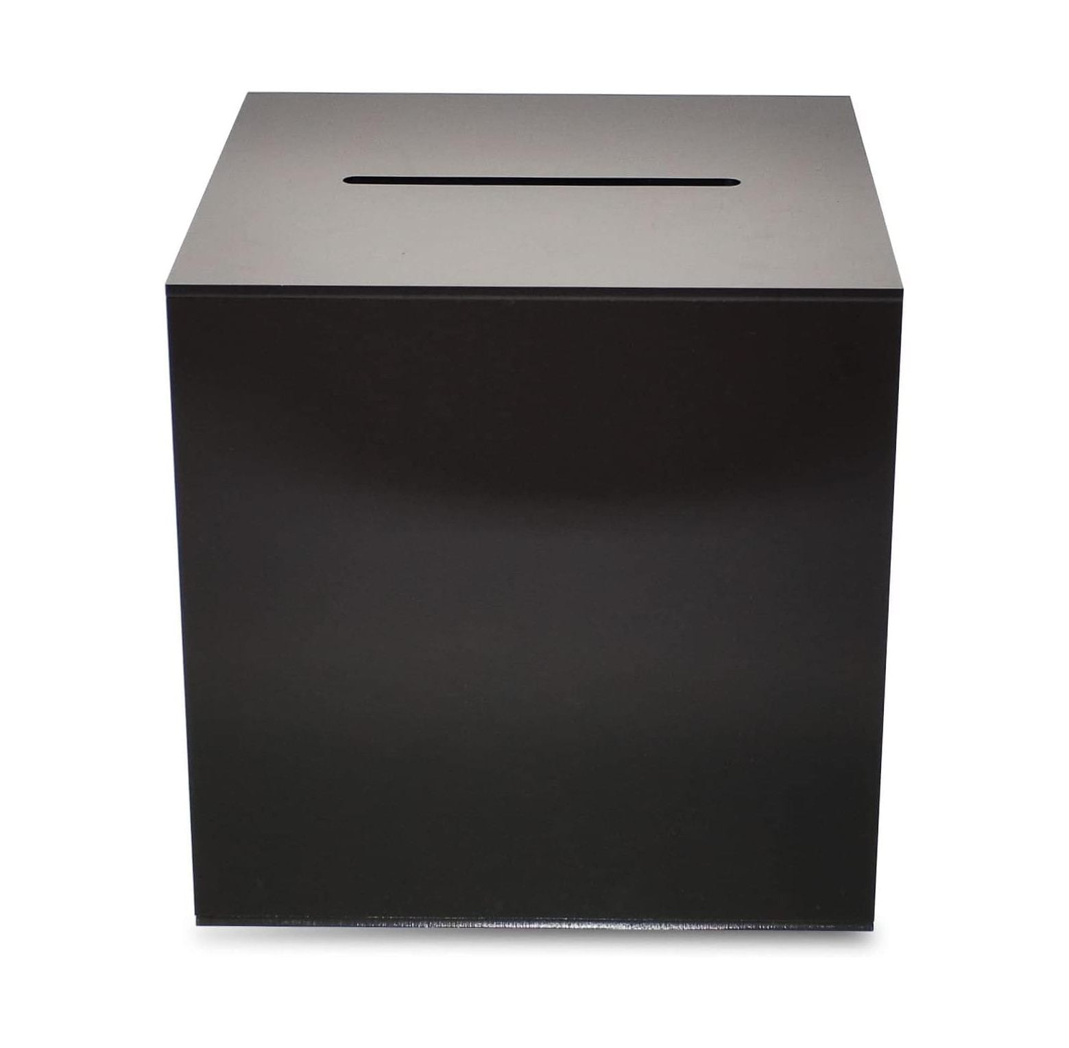 Black Donation Box Tip Jar Ballot Suggestion W/Lock 6" Cube AZM ...