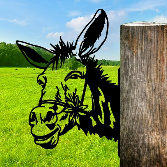 Black Donkey Metal Garden Yard Art Decor Farm Iron Decorative Garden ...
