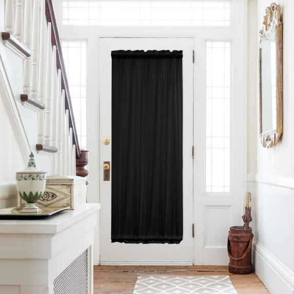 Black Door Curtains for Door Window, French Sidelight Front Back Door ...