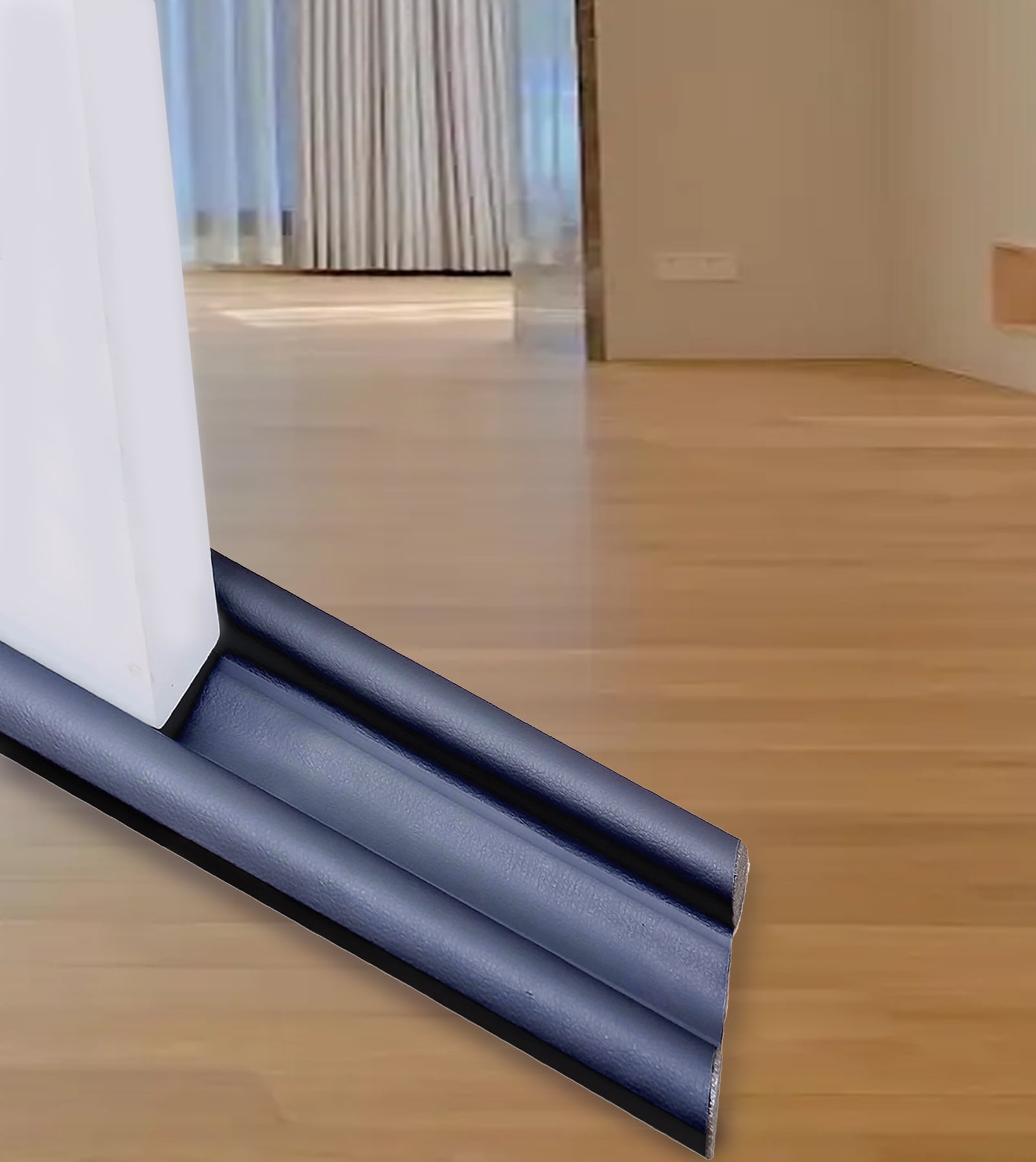 Black Door Draft Stopper, Under Door Noise Blocker, Sound Light Air ...
