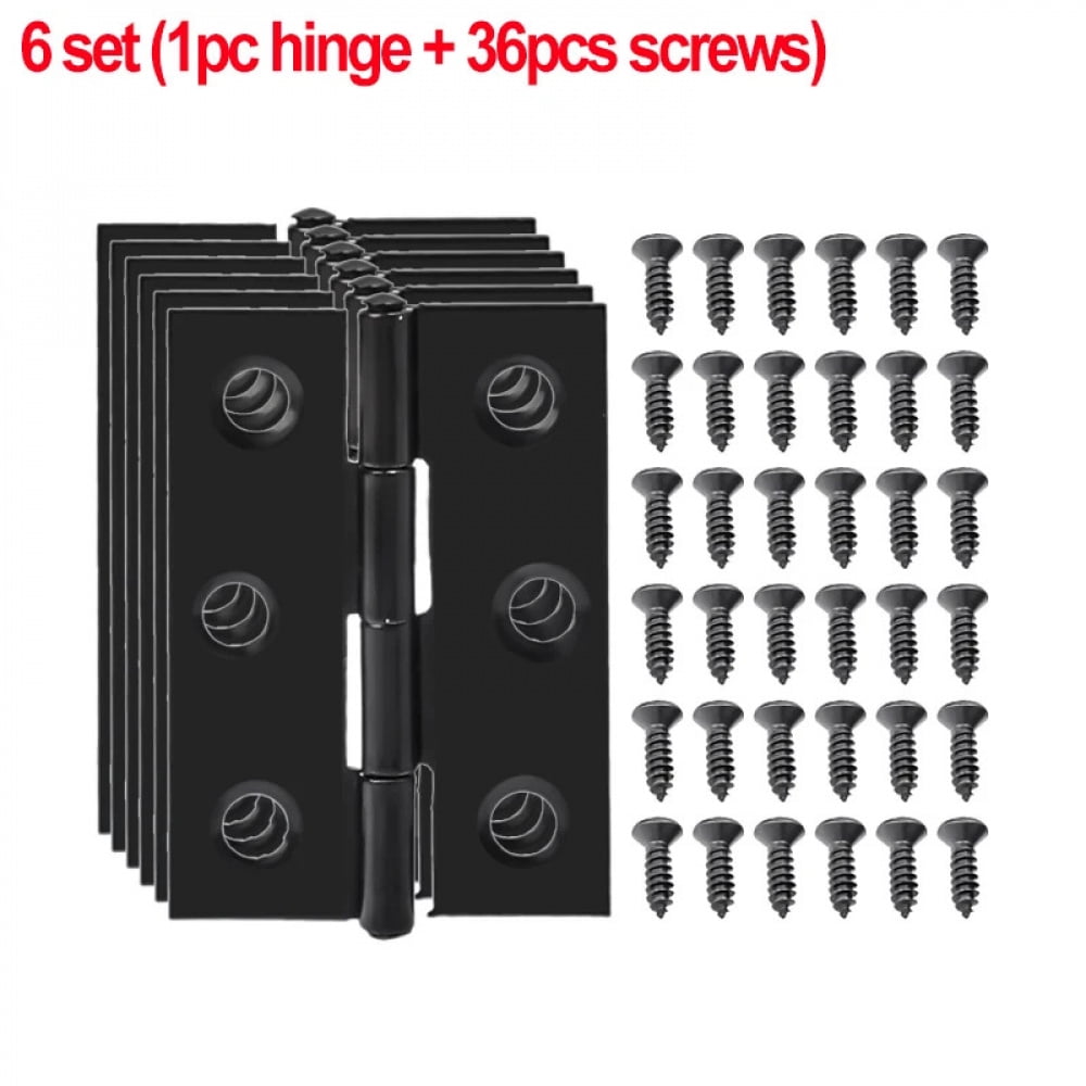 Black Door Hinges Stainless Steel Butt Hinges with Screws Cabinet ...